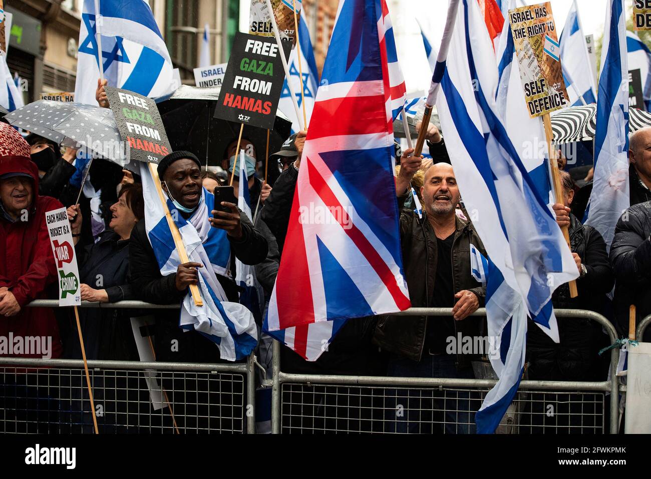 London, UK - 23rd May 2021: Solidarity With Israel Rally, Kensington ...