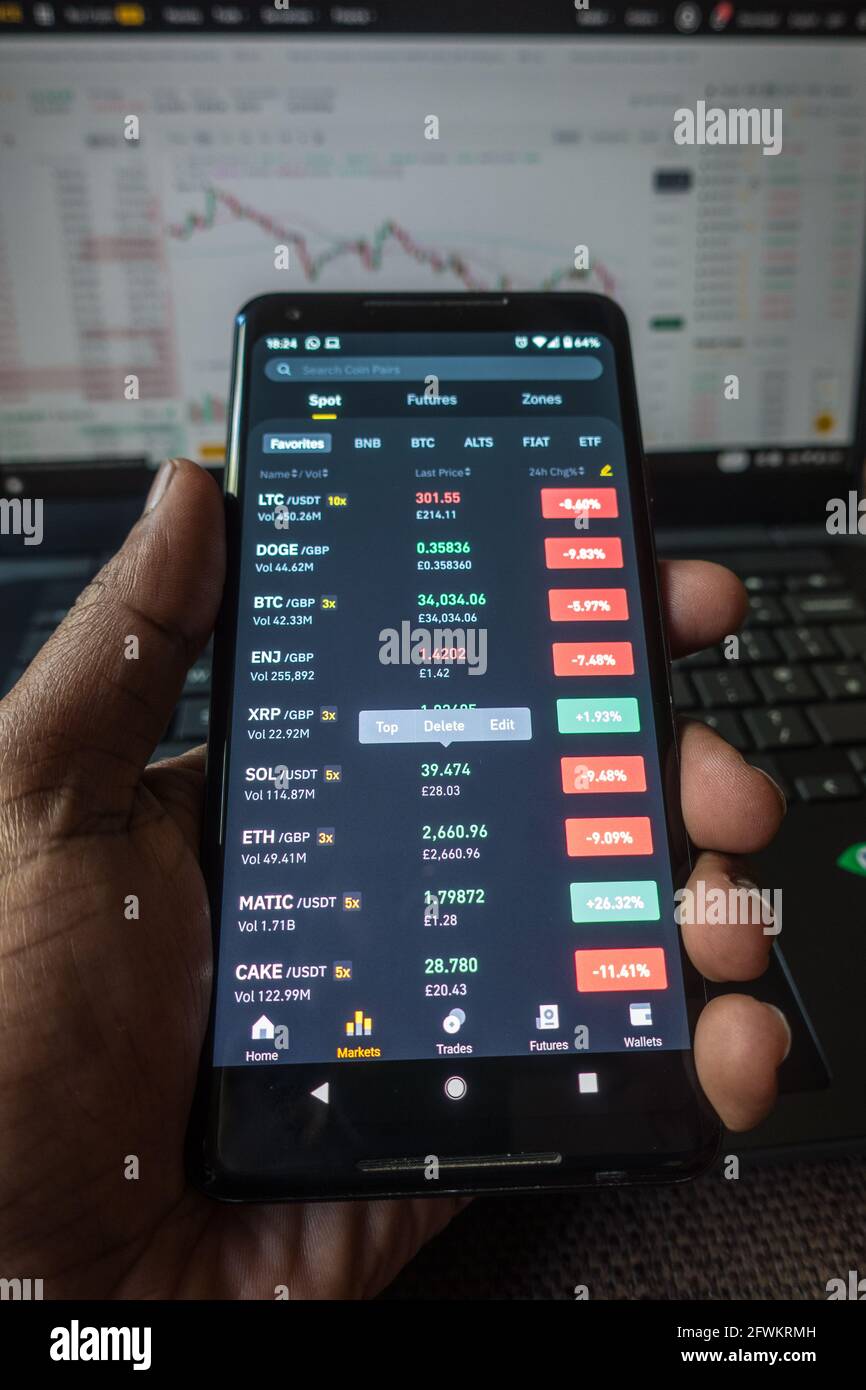 Crypto currency price graph chart Stock Photo - Alamy