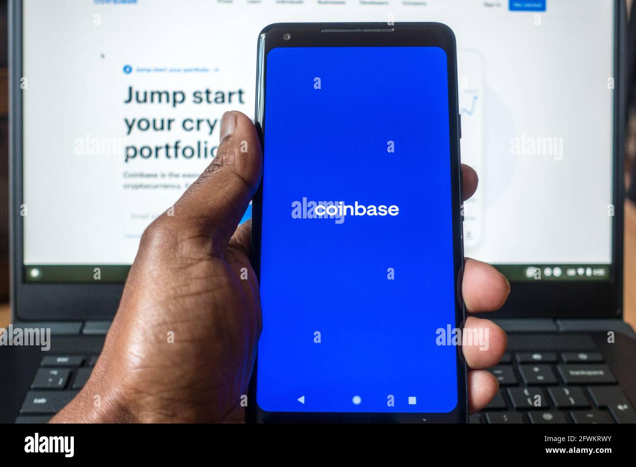 Coinbase crypto currency trading app on mobile phone Stock Photo - Alamy