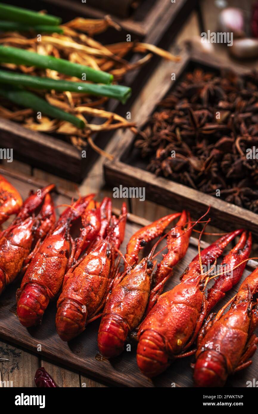 Chinese cuisine crawfish Stock Photo - Alamy