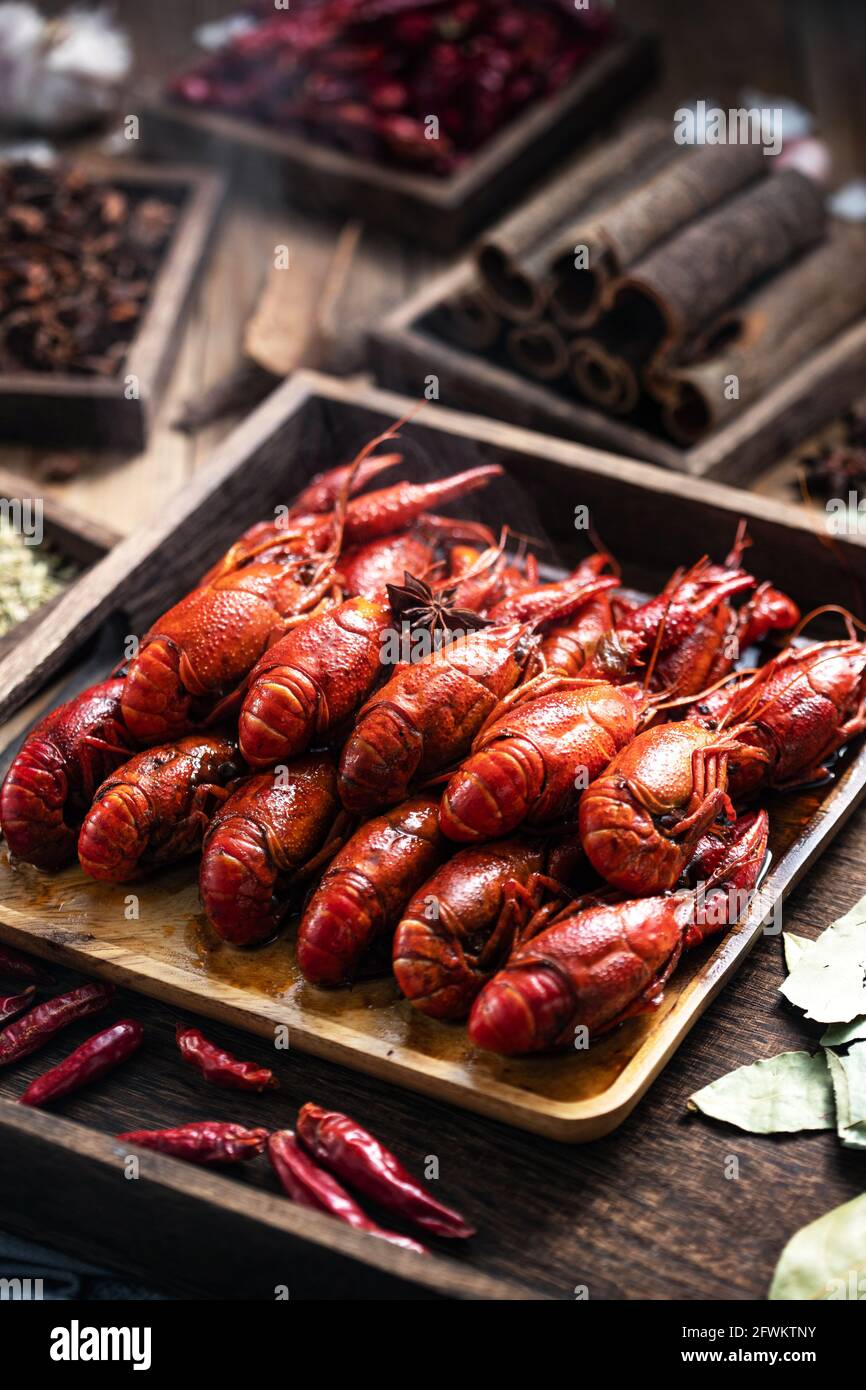 Chinese cuisine crawfish Stock Photo - Alamy