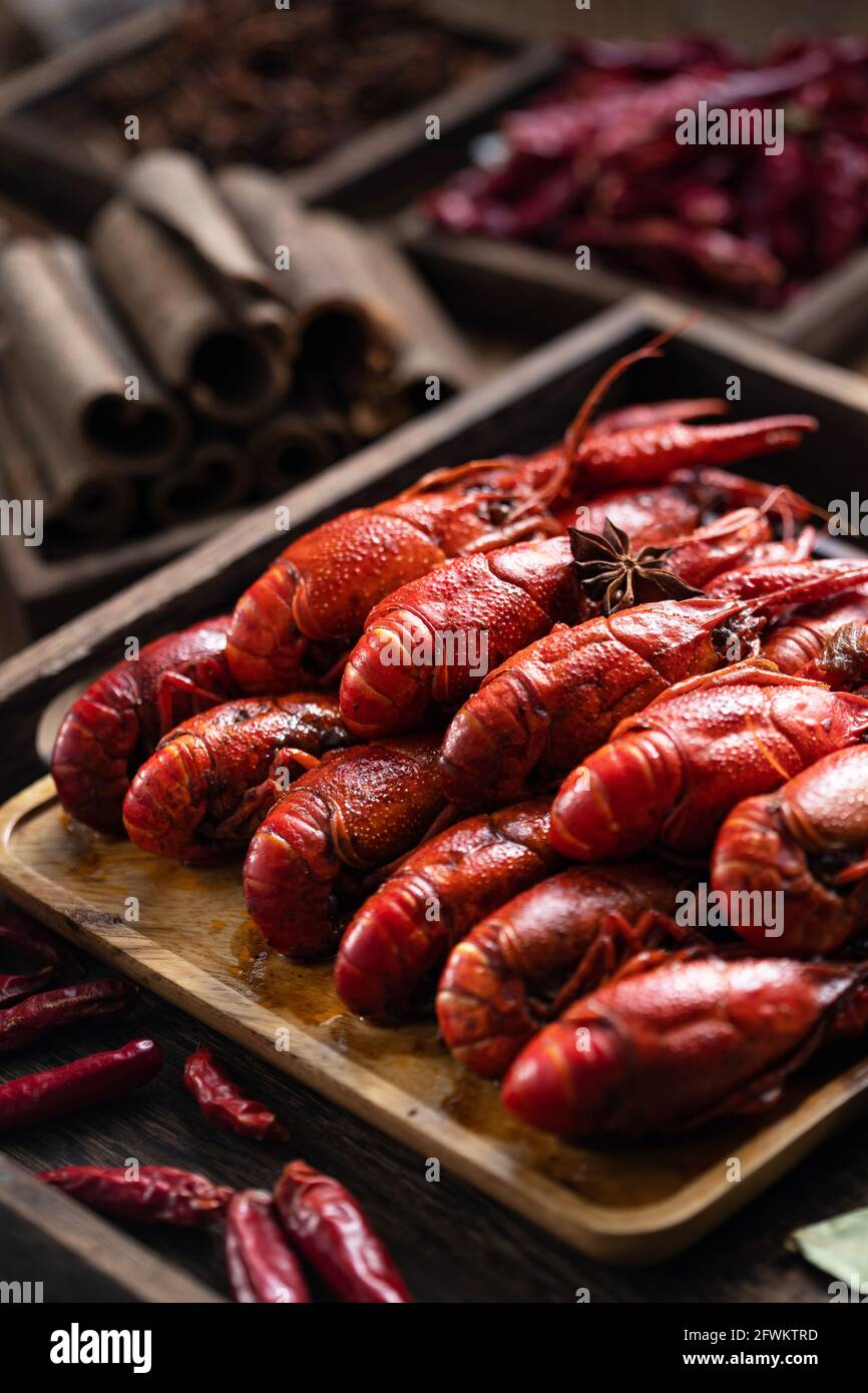 Chinese cuisine crawfish Stock Photo - Alamy