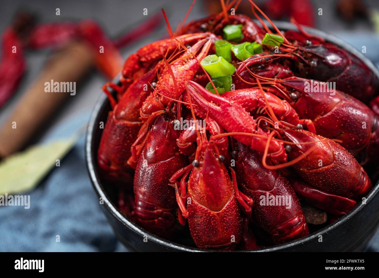 Chinese food spicy small lobster Stock Photo - Alamy
