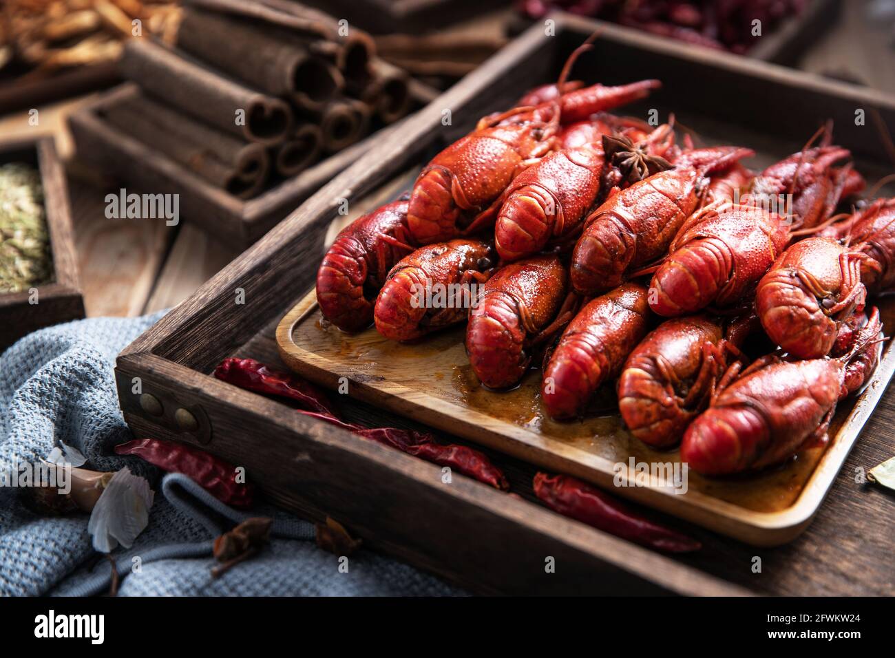 Chinese cuisine crawfish Stock Photo - Alamy