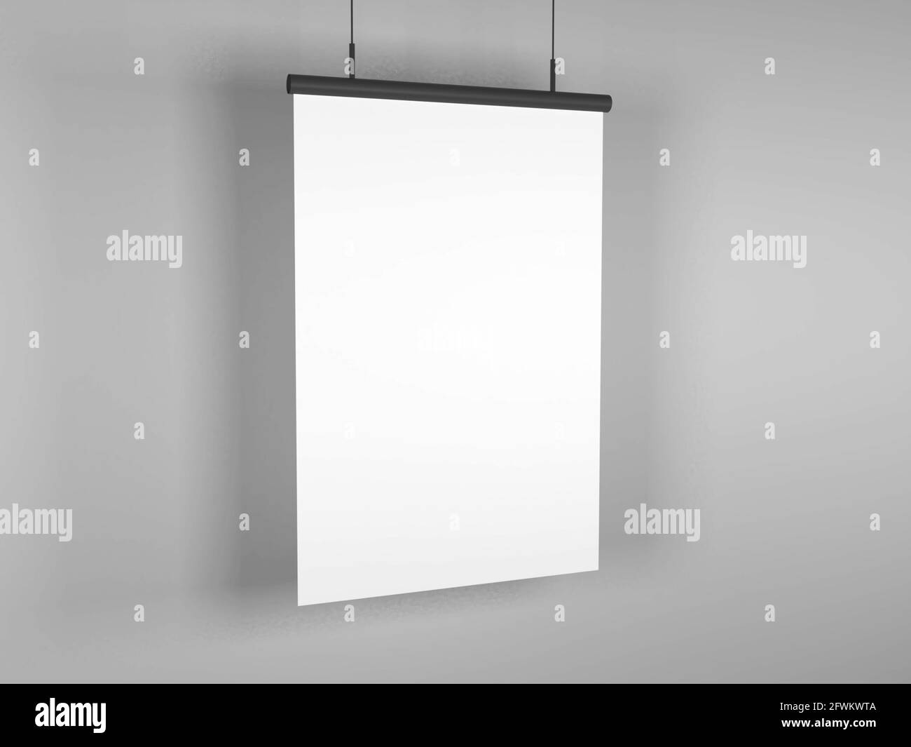 Poster Frame 3D Illustration Mockup Scene on Isolated Background Stock ...