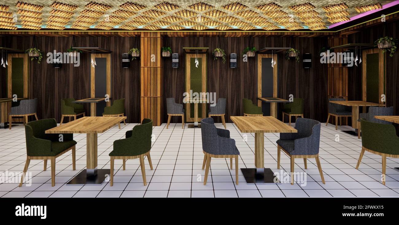 3d render cafe bar interior hi-res stock photography and images - Alamy