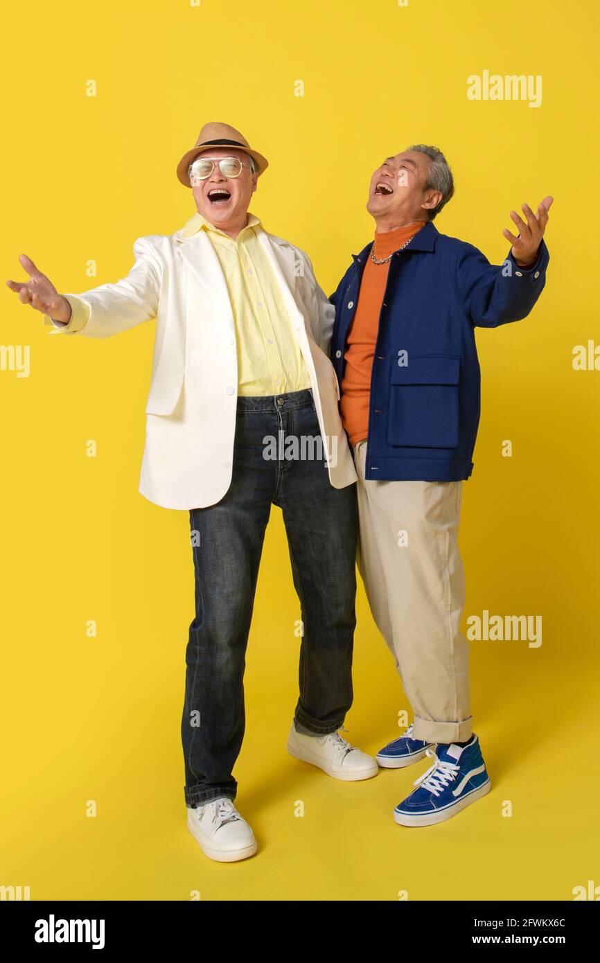 Happy old brothers Stock Photo - Alamy