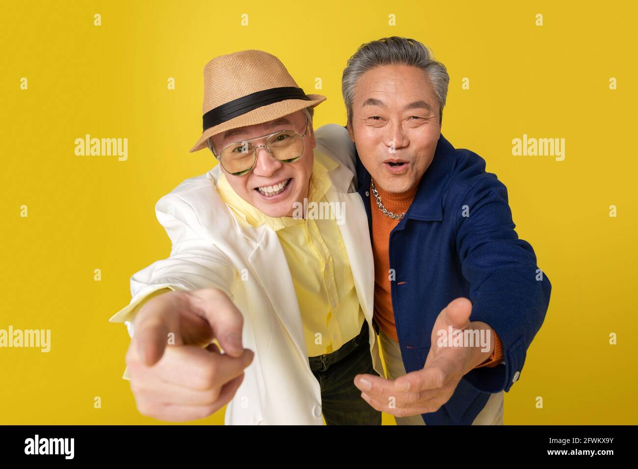 Happy old brothers Stock Photo - Alamy