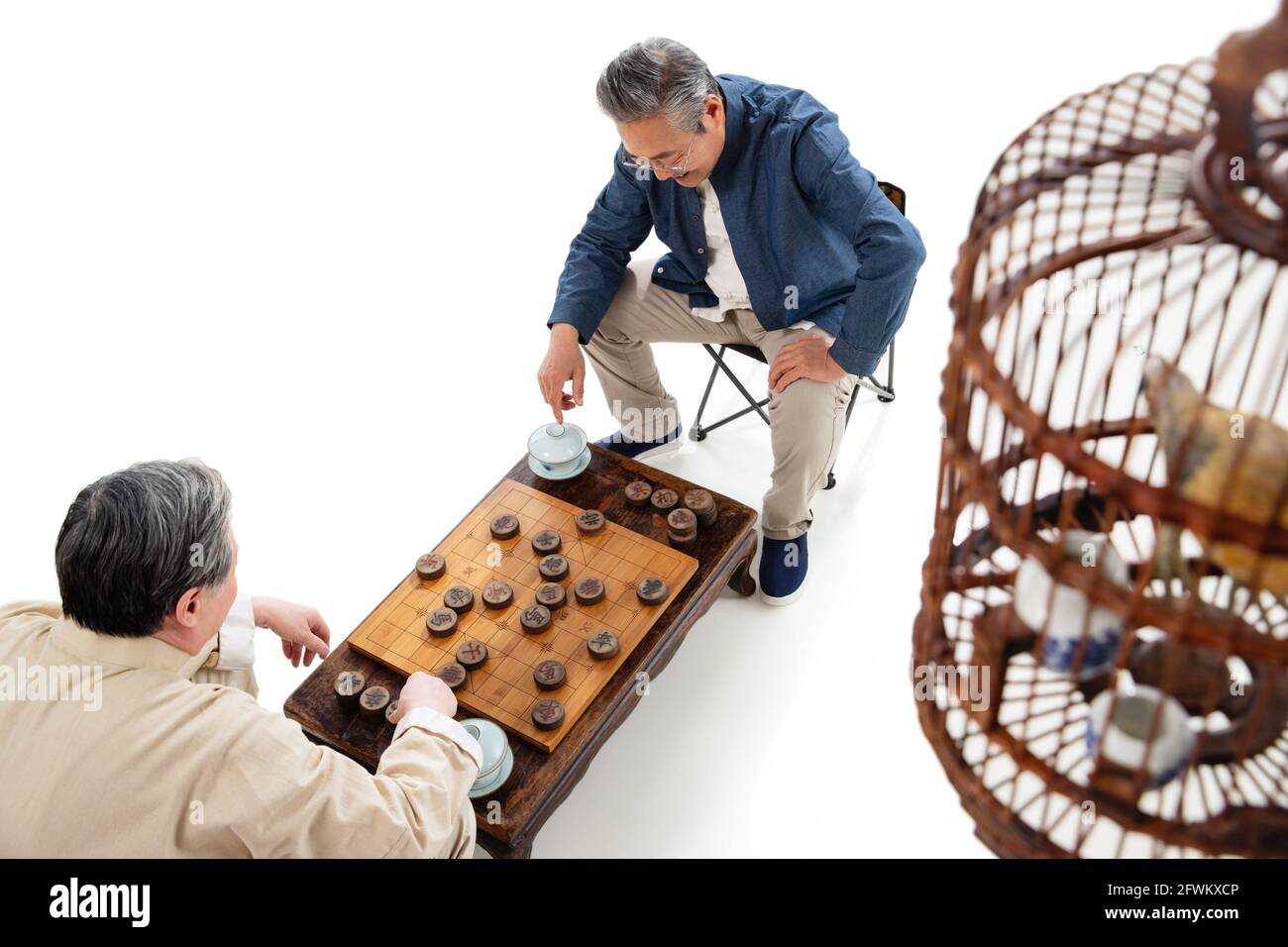 The two old friends playing chess Stock Photo - Alamy