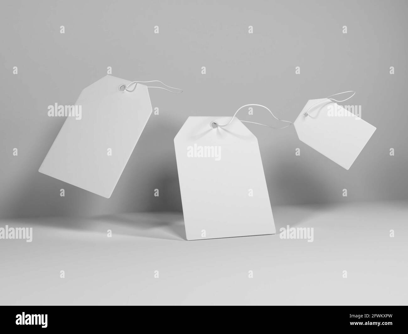 Realistic Price Tag Label 3D Illustration Mockup Scene on Isolated ...