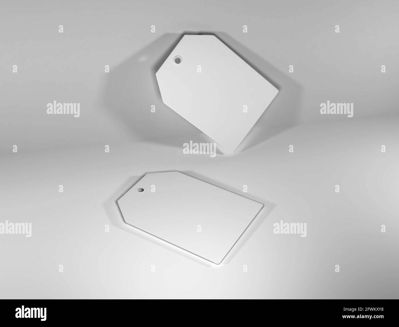 Realistic Price Tag Label 3D Illustration Mockup Scene on Isolated ...