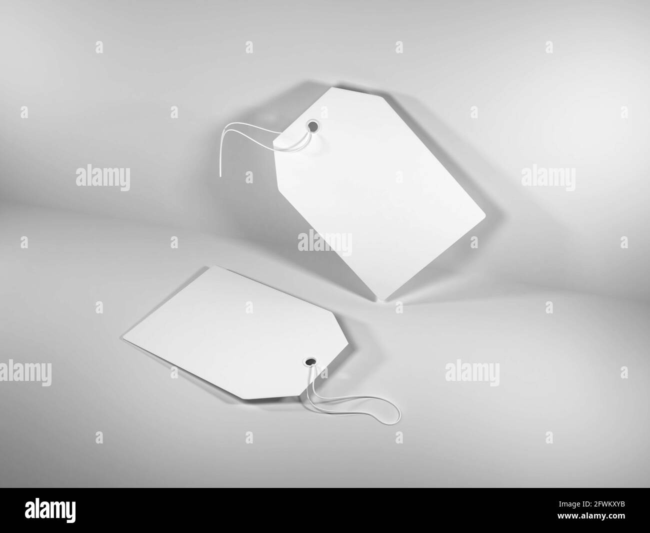 Realistic Price Tag Label 3D Illustration Mockup Scene on Isolated ...