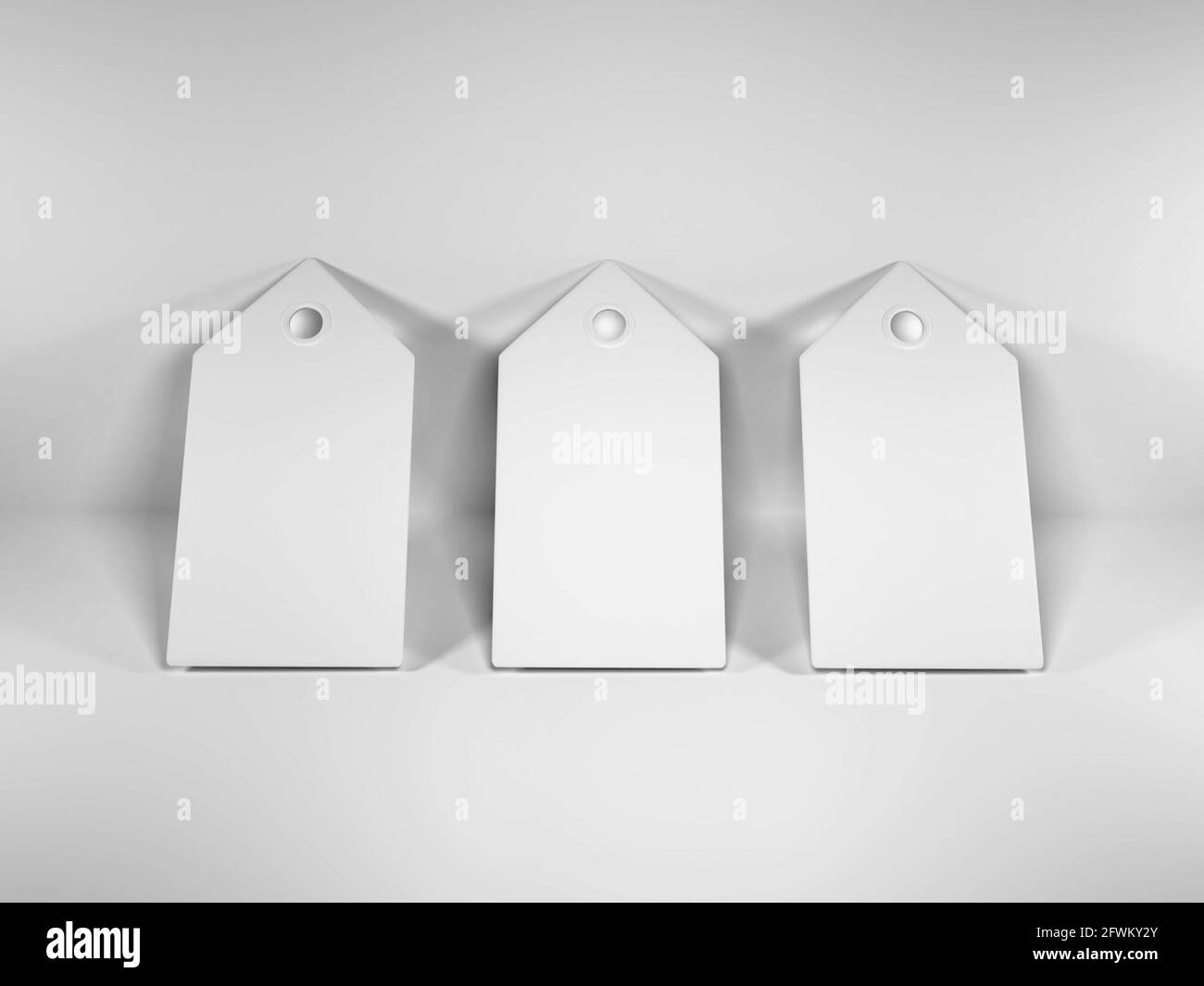 Realistic Price Tag Label 3D Illustration Mockup Scene on Isolated ...