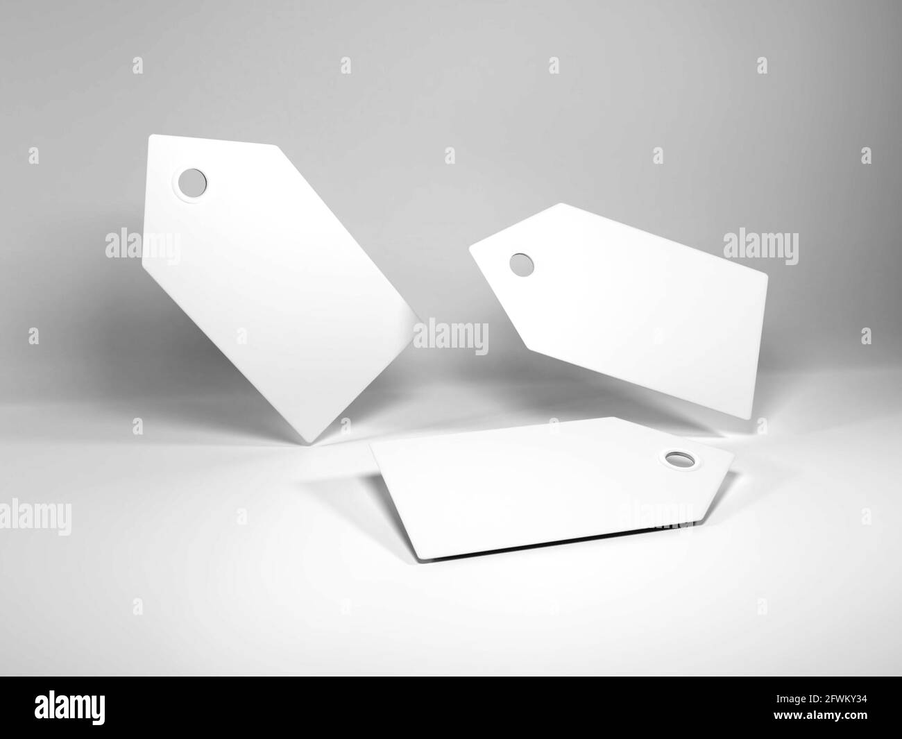 Realistic Price Tag Label 3D Illustration Mockup Scene on Isolated ...