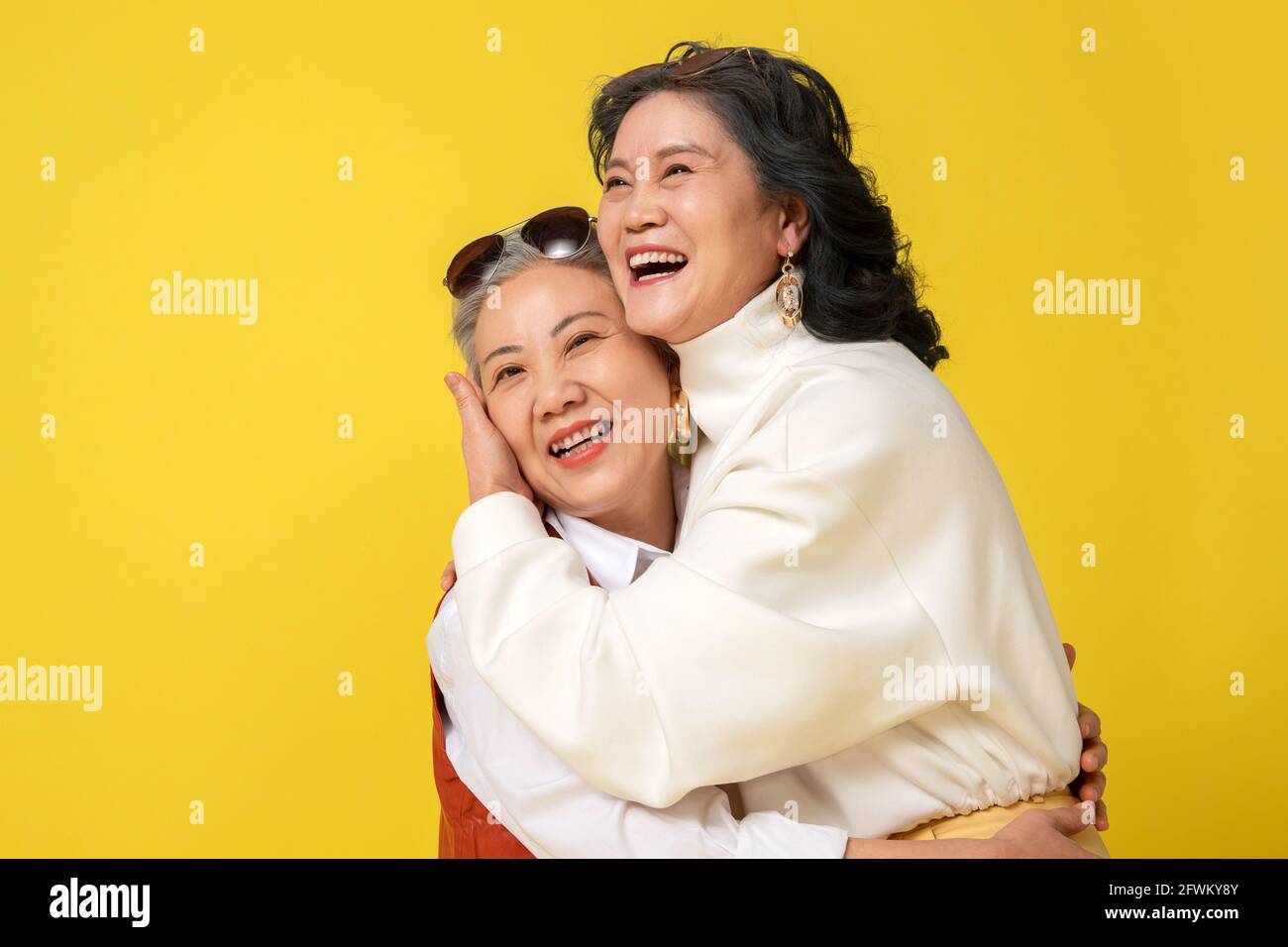 Happy old sisters Stock Photo - Alamy