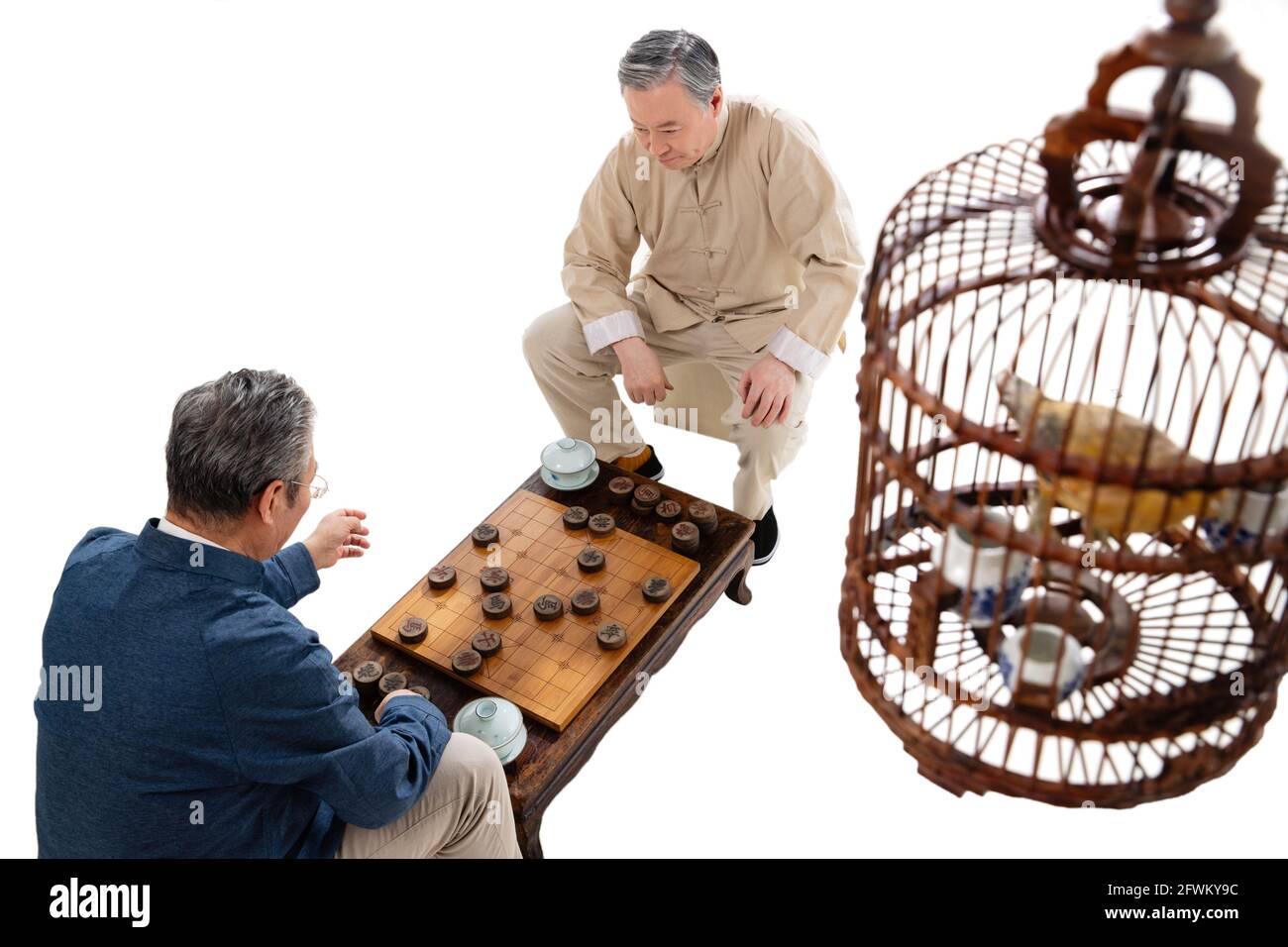 The two old friends playing chess Stock Photo - Alamy