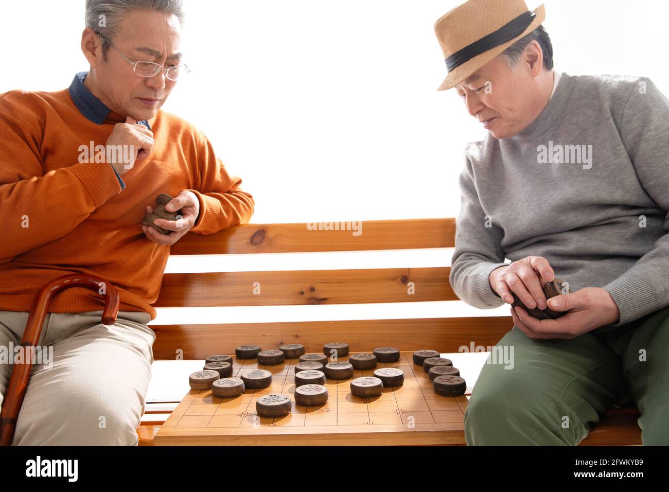 The two old friends playing chess Stock Photo - Alamy
