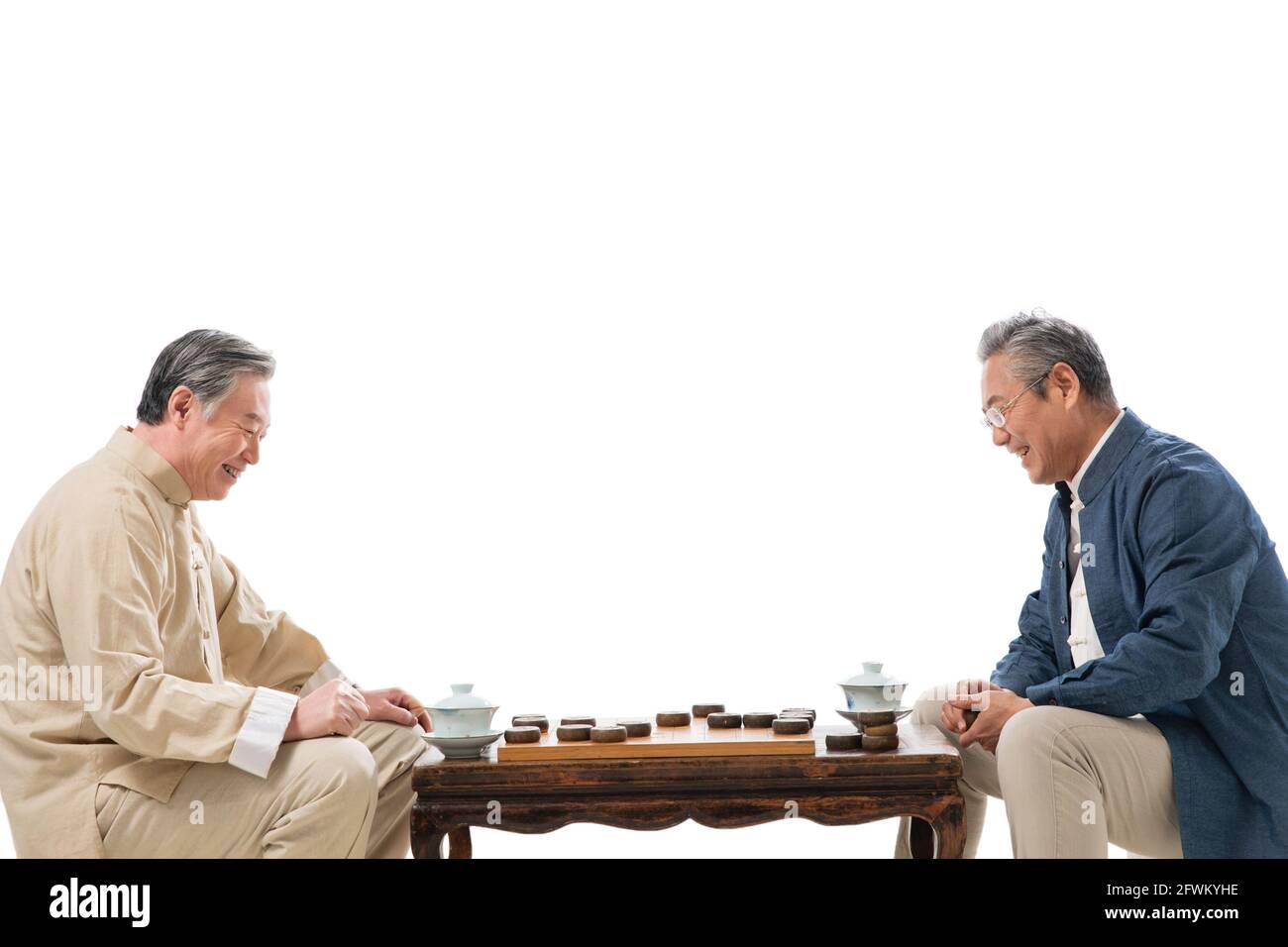 The two old friends playing chess Stock Photo - Alamy