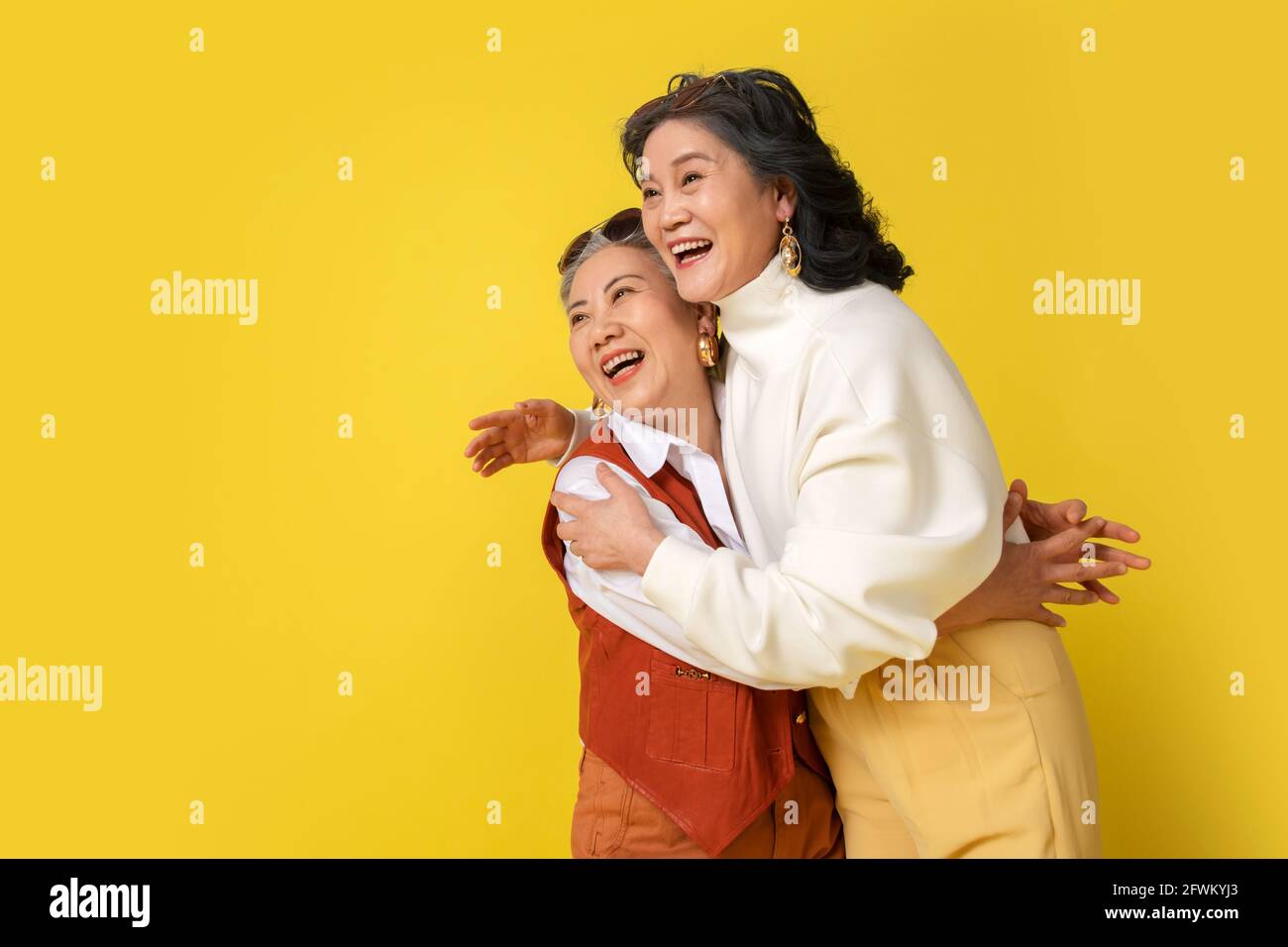 Happy old sisters Stock Photo - Alamy