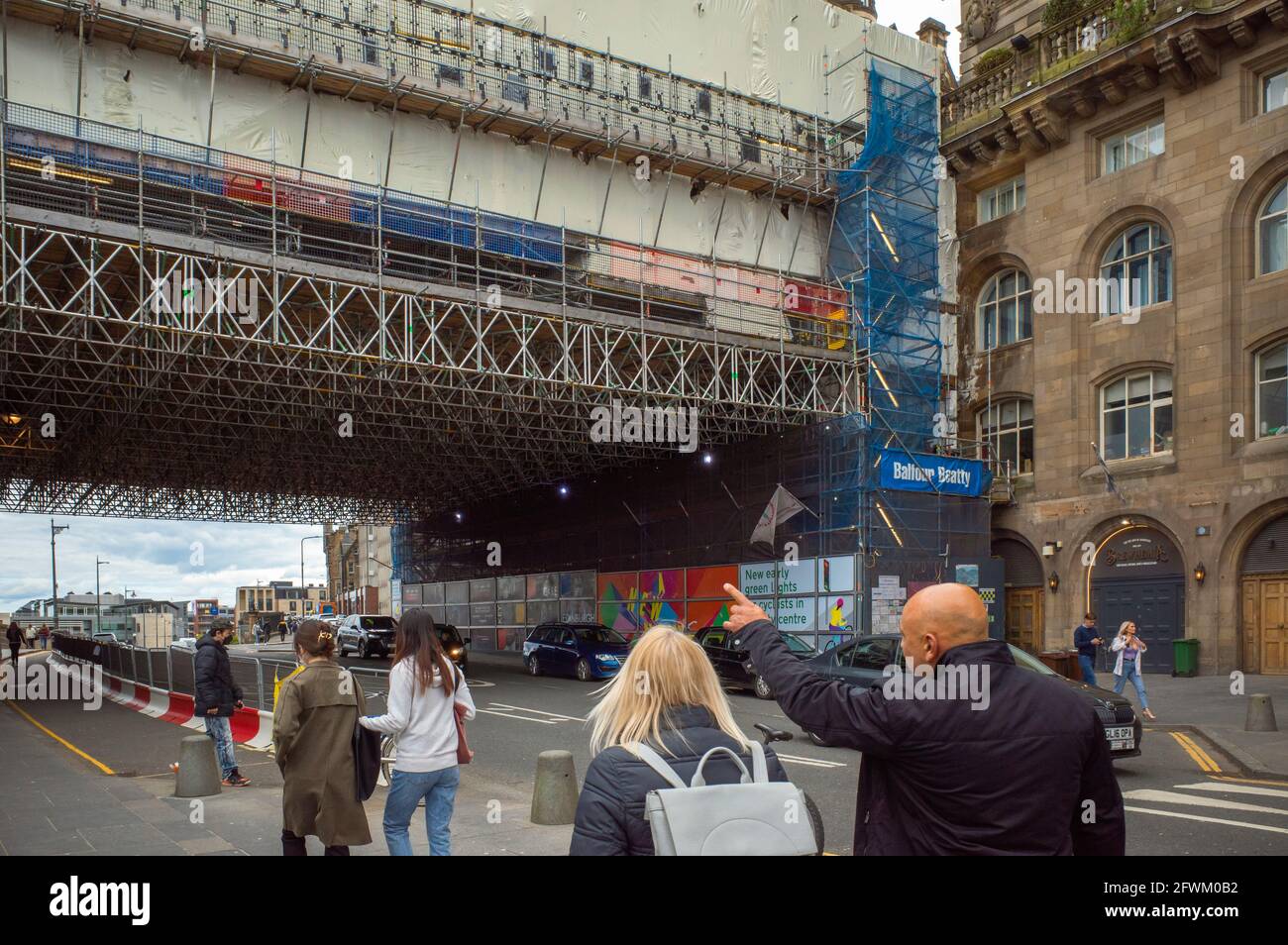Repairs and maintenance on the North Bridge, Edinburgh, Scotland, UK ...