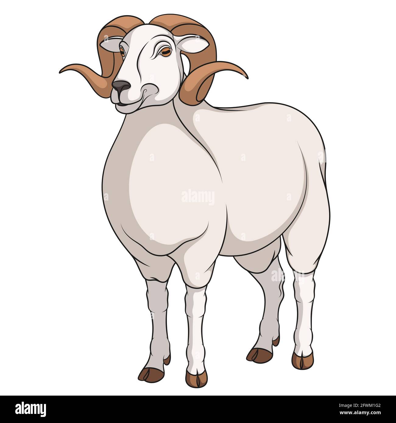 Color vector image of a ram. Object on a white background Stock Vector ...