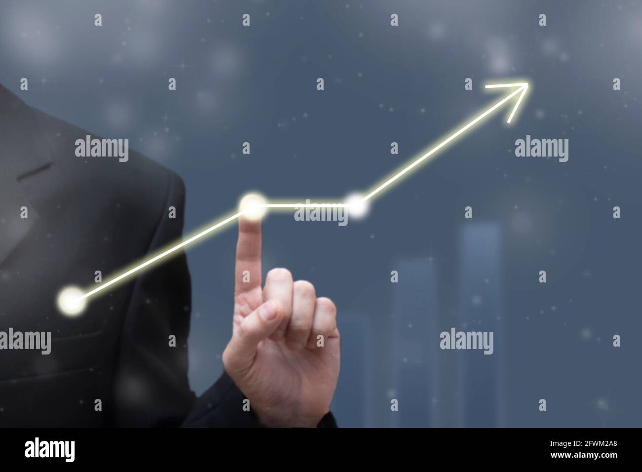 Businessman touching graph future growth plan. Business development to ...