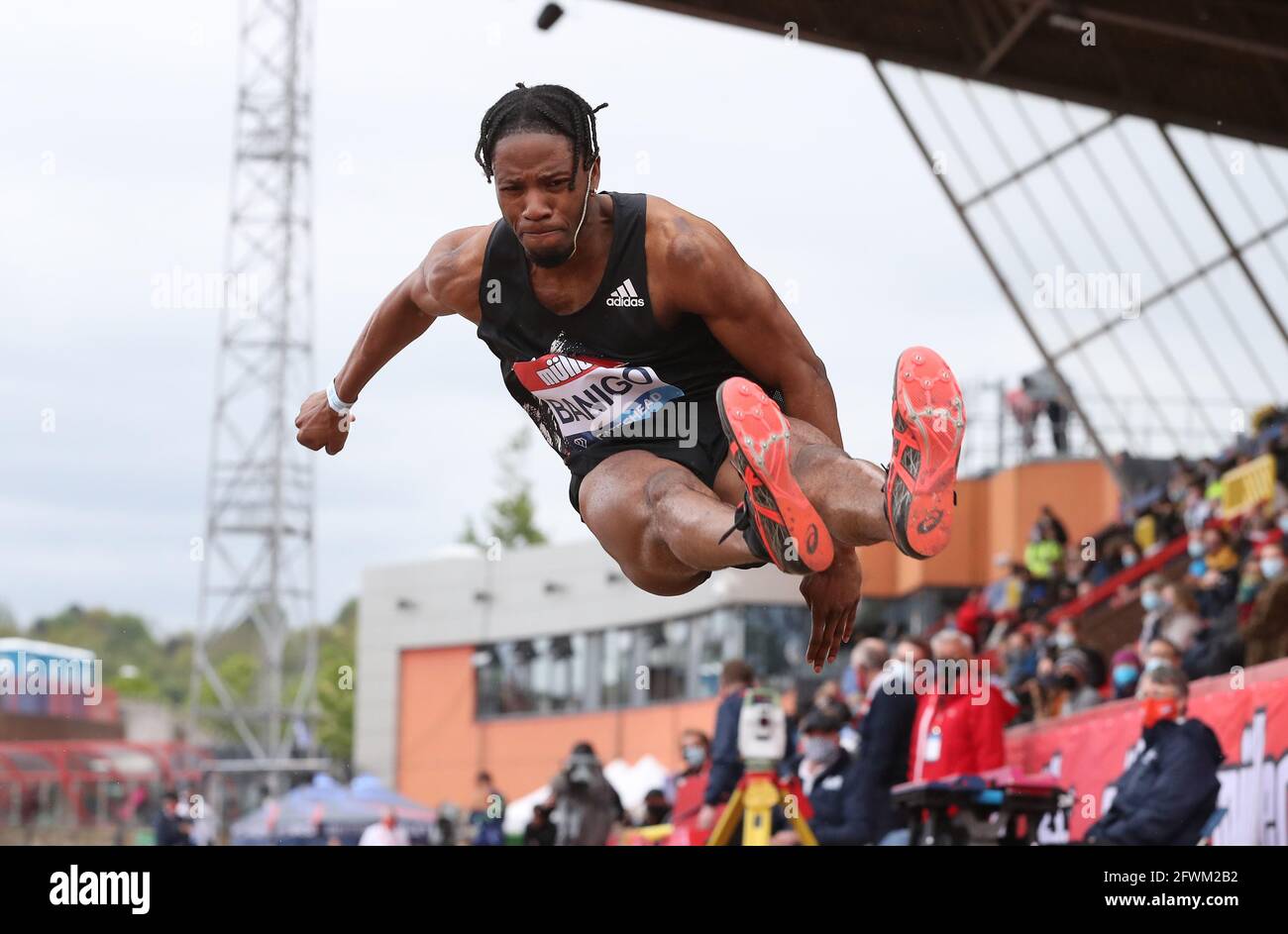 Great Britain's Reynold Banigo in action in the Men's Long Jump at the ...