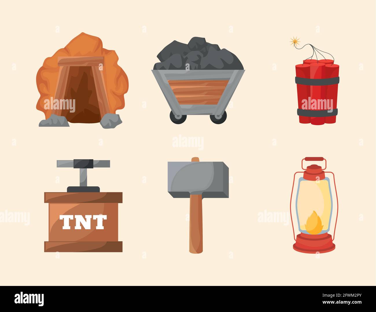 six mining icons Stock Vector Image & Art - Alamy