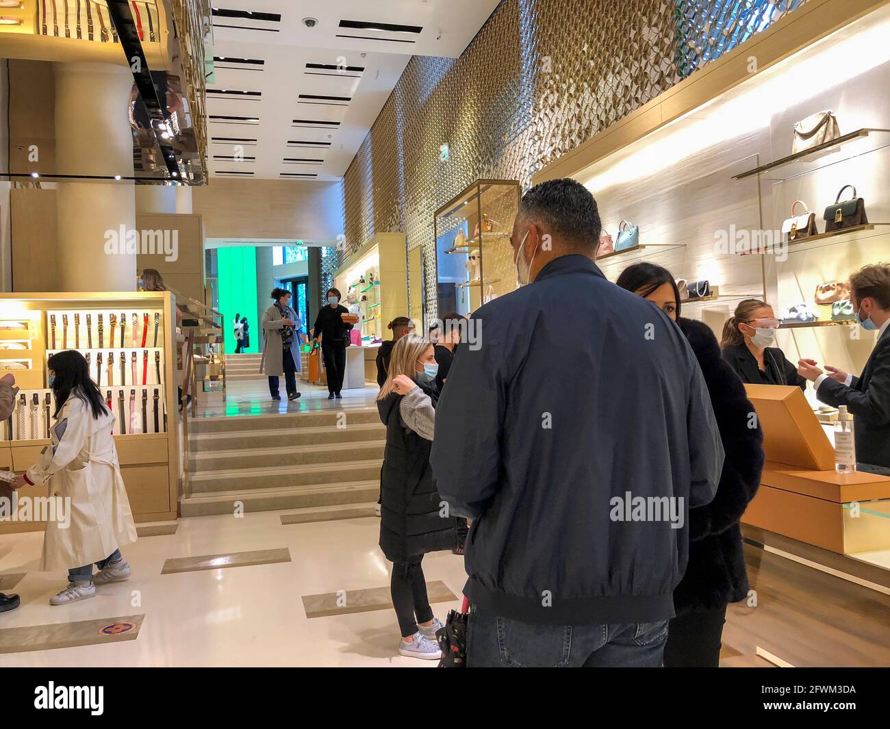 Paris, France, inside LVMH, Louis Vuitton Store, Luxury, Ave.. Champs ...