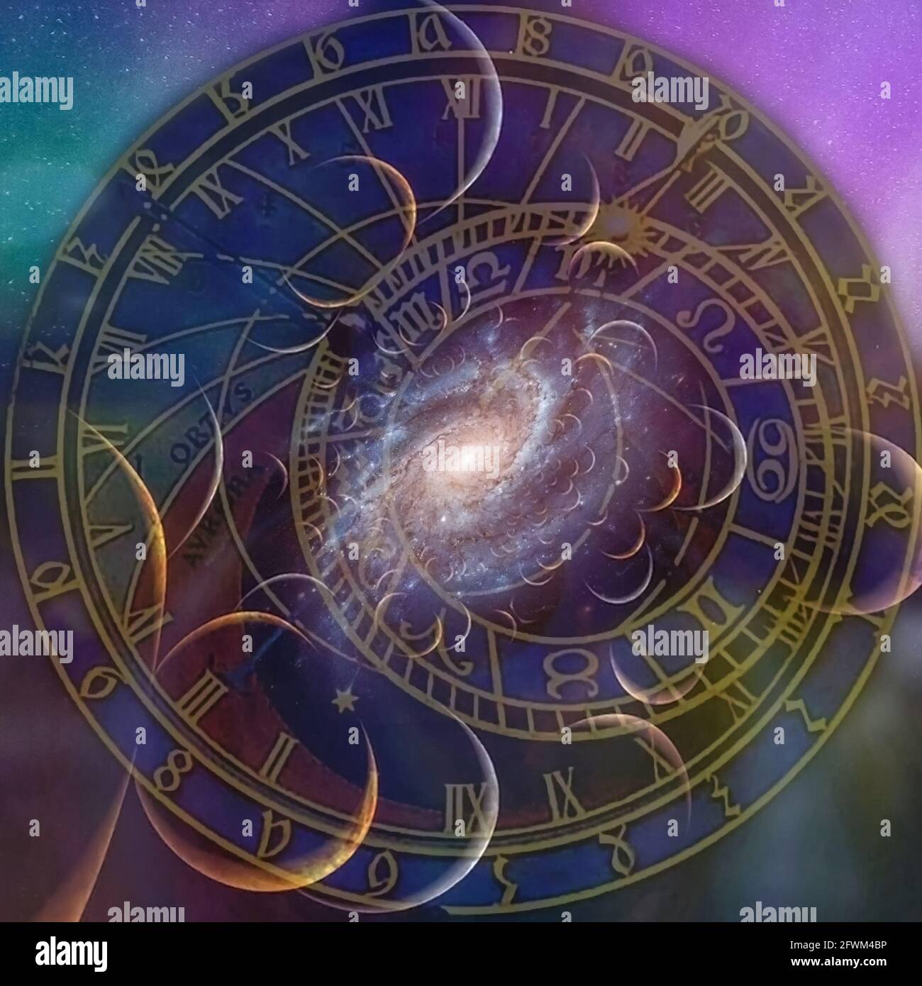 Medieval astronomical clock. 3D rendering Stock Photo - Alamy