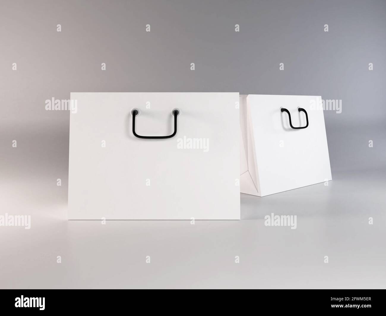 Realistic Shopping Bag 3D Illustration Mockup Scene on Isolated ...
