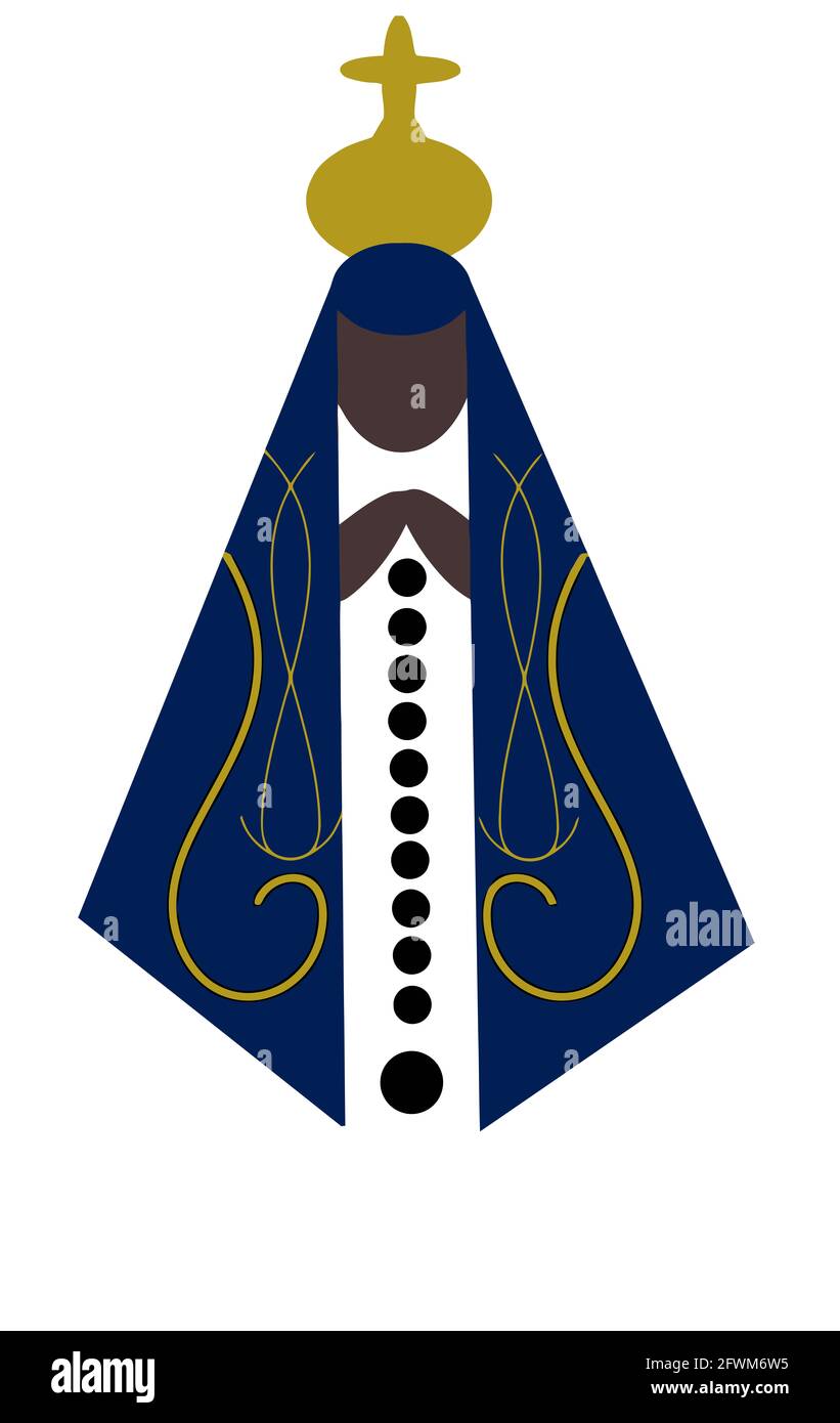 holy lady saint aparecida catholic brazilian sacred belief illustration ...