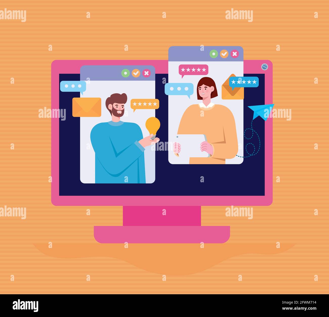 people in screen Stock Vector Image & Art - Alamy