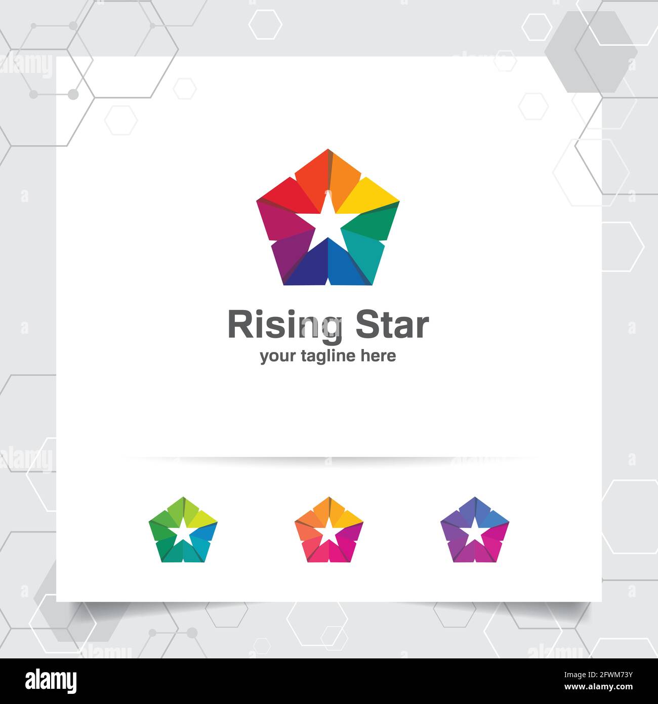 Star logo design concept of connected loop symbol , colorful star ...