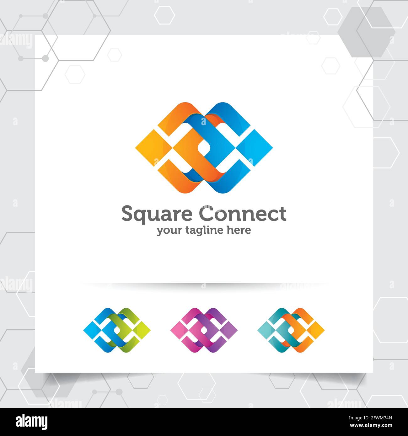 Business finance vector logo design with concept of linked shape and ...