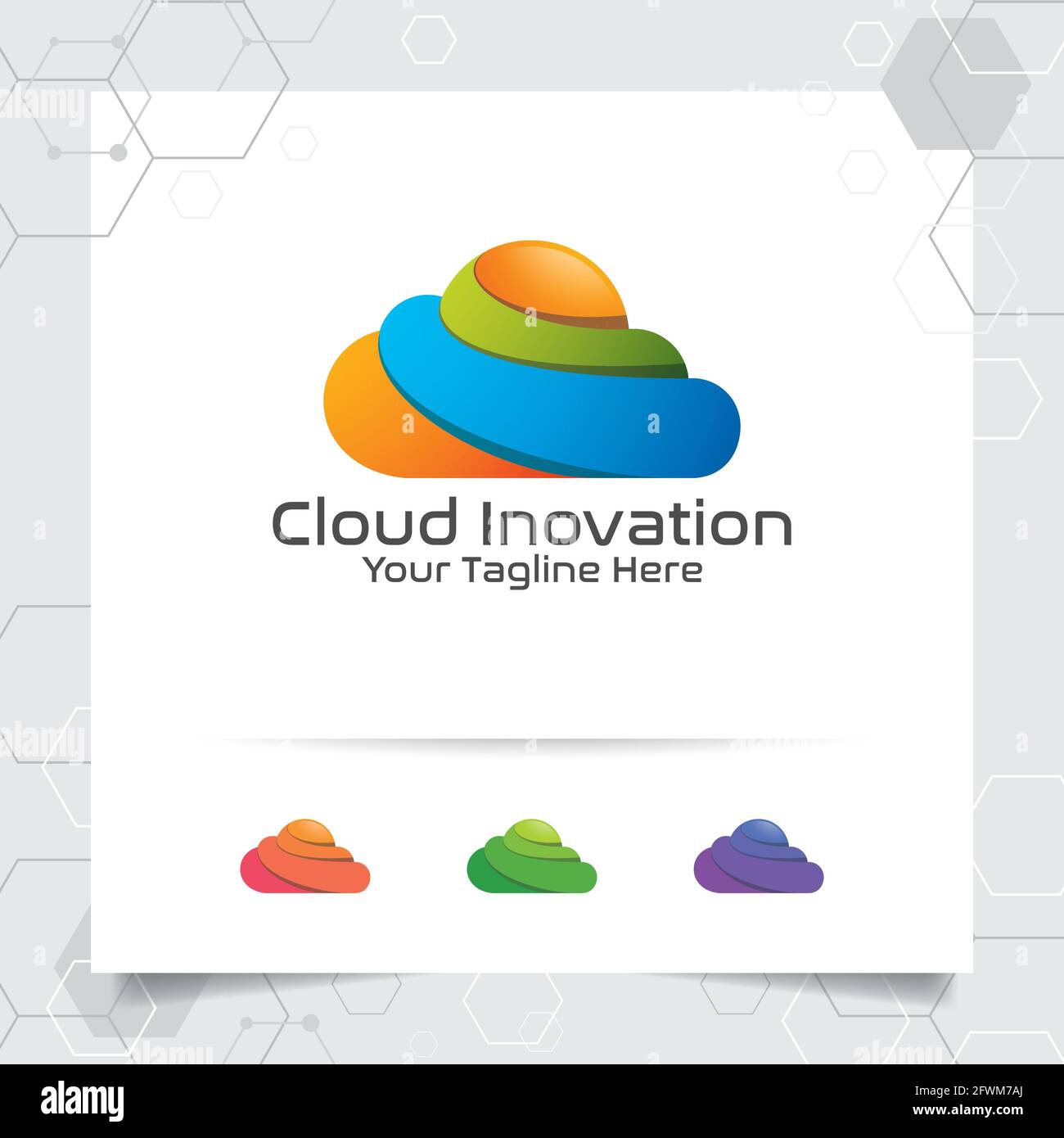 Colorful cloud logo vector design with concept of modern color ...