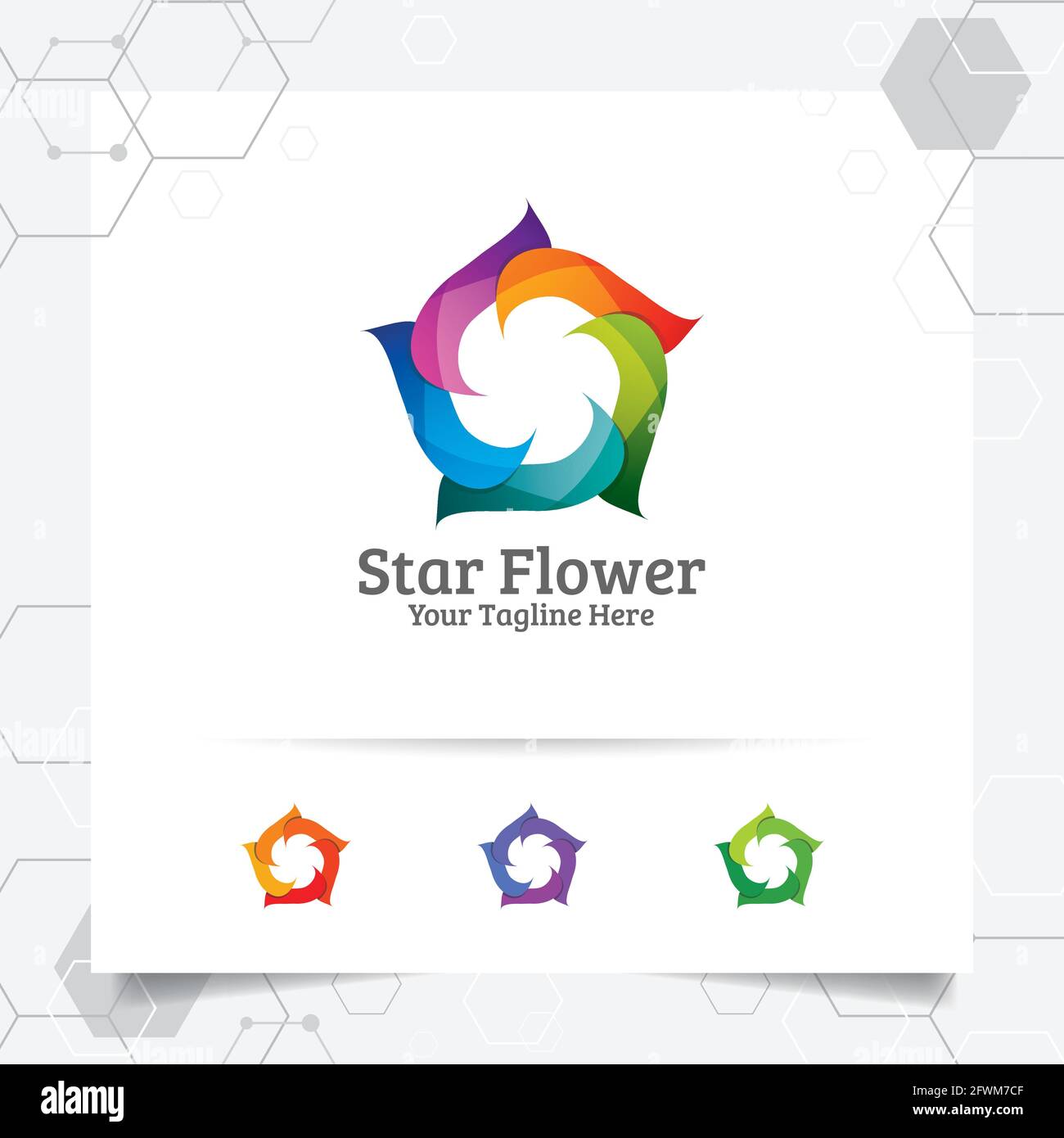 Star logo design concept of connected loop symbol , colorful star ...
