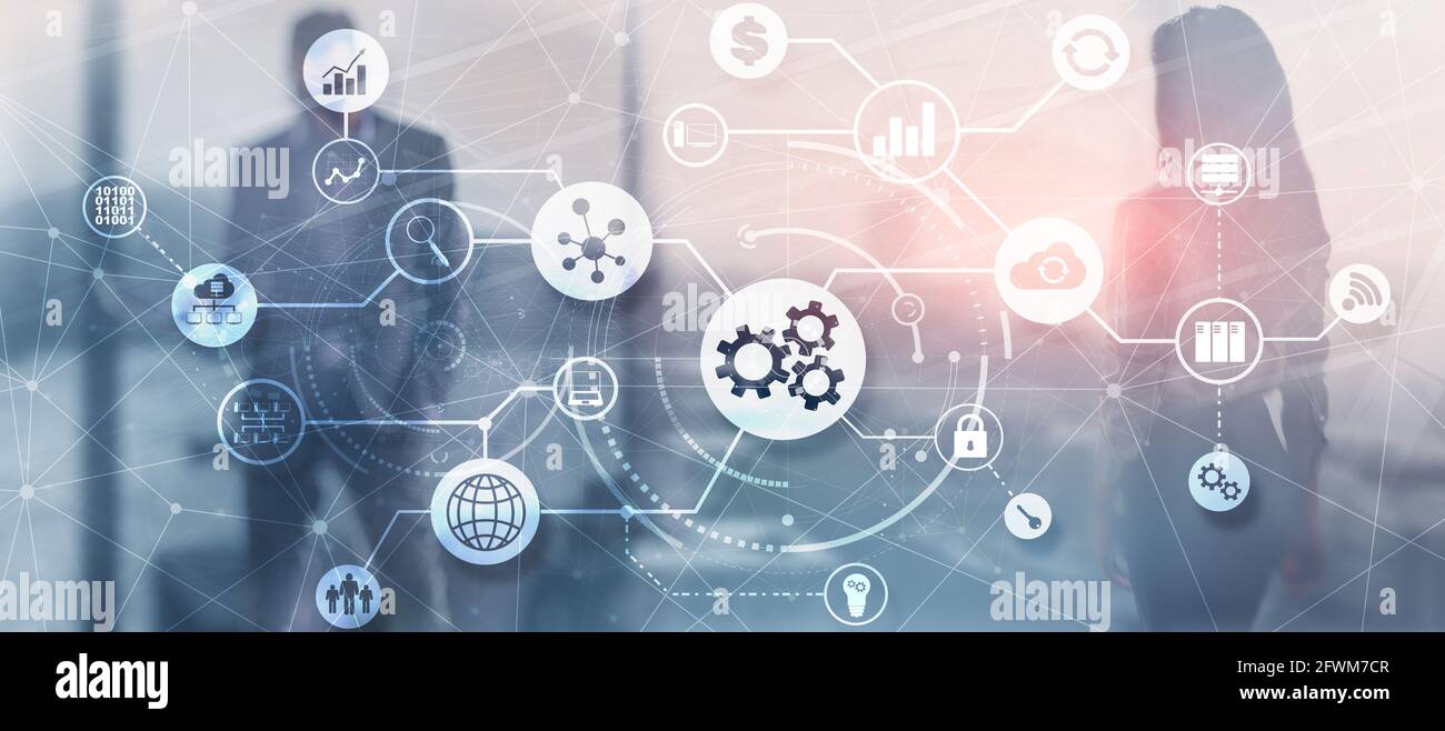 Automation Process 2021. System Business concept Stock Photo - Alamy