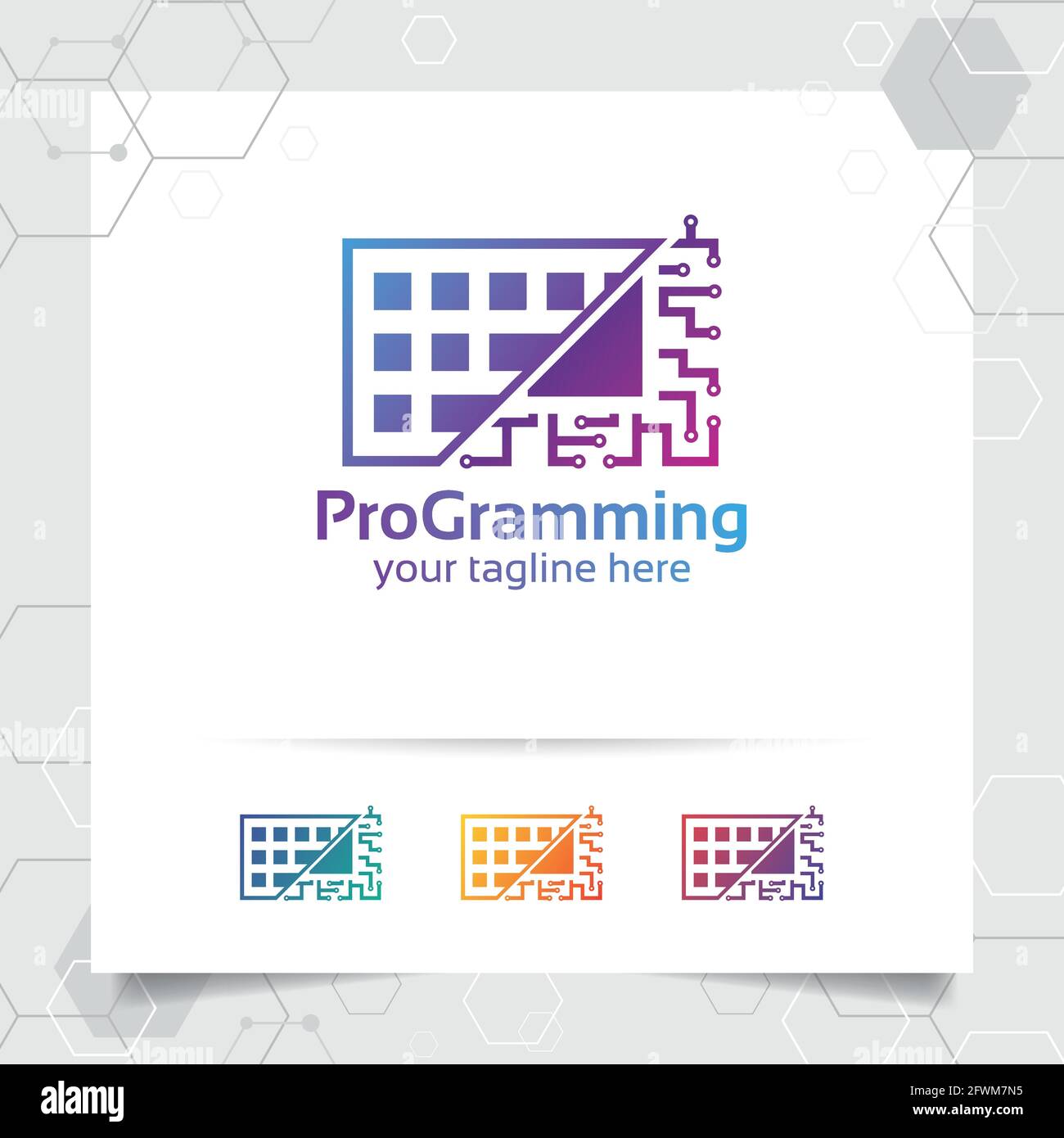 Digital coding logo vector design with concept of keyboard icon and ...