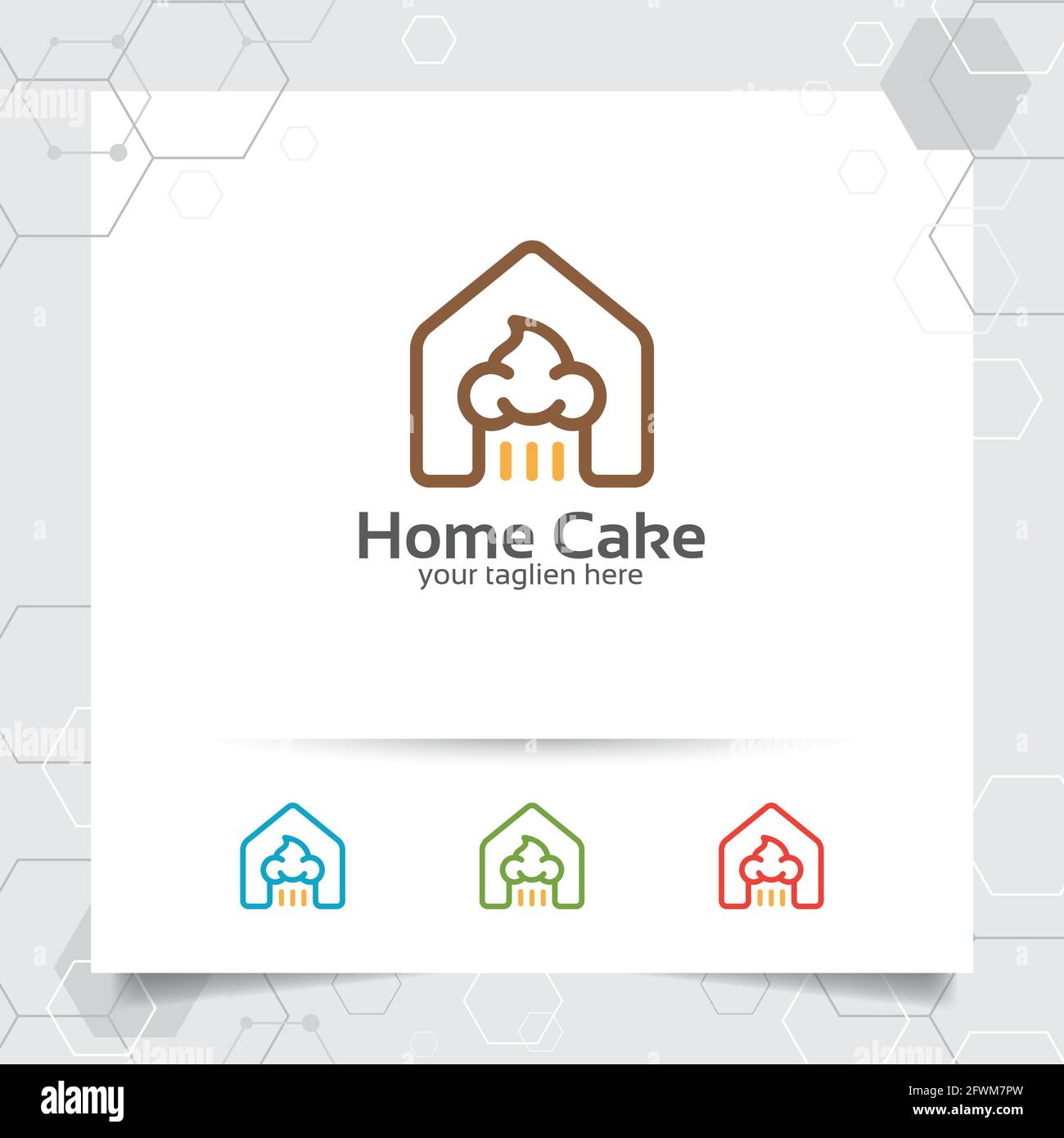 Bread vector logo design with concept of home and cake icon ...