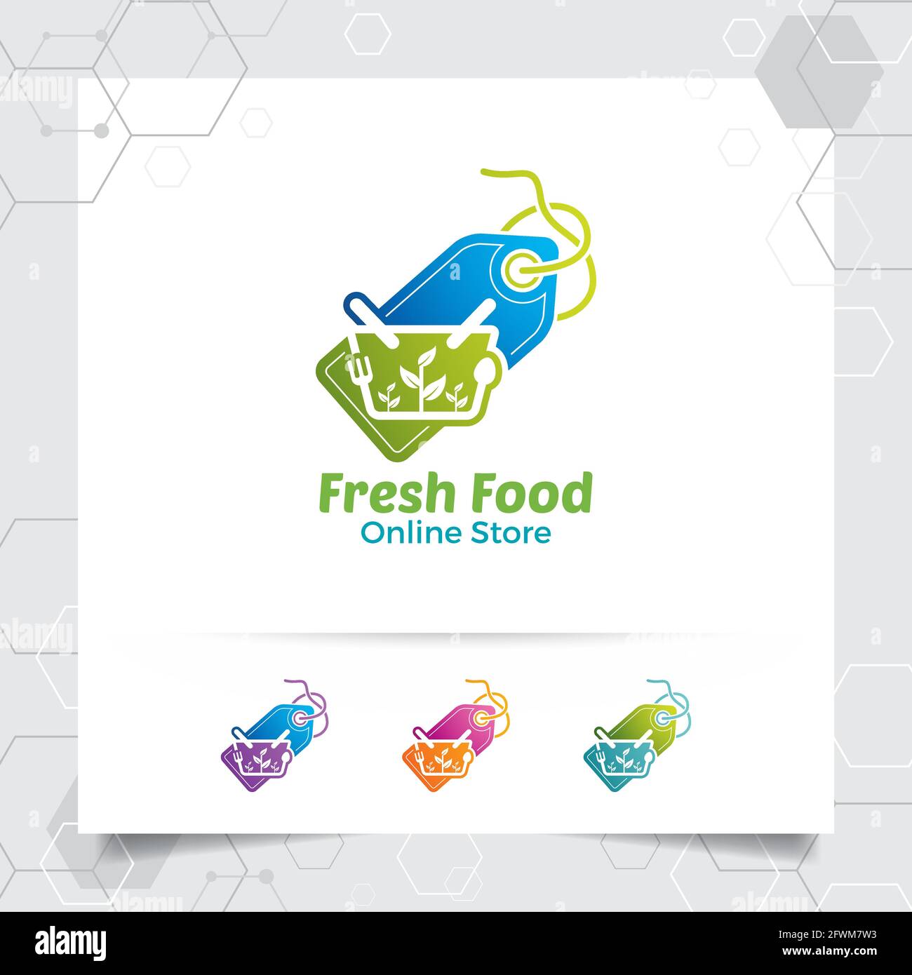 Shopping logo design vector concept of price tag icon and shopping cart ...