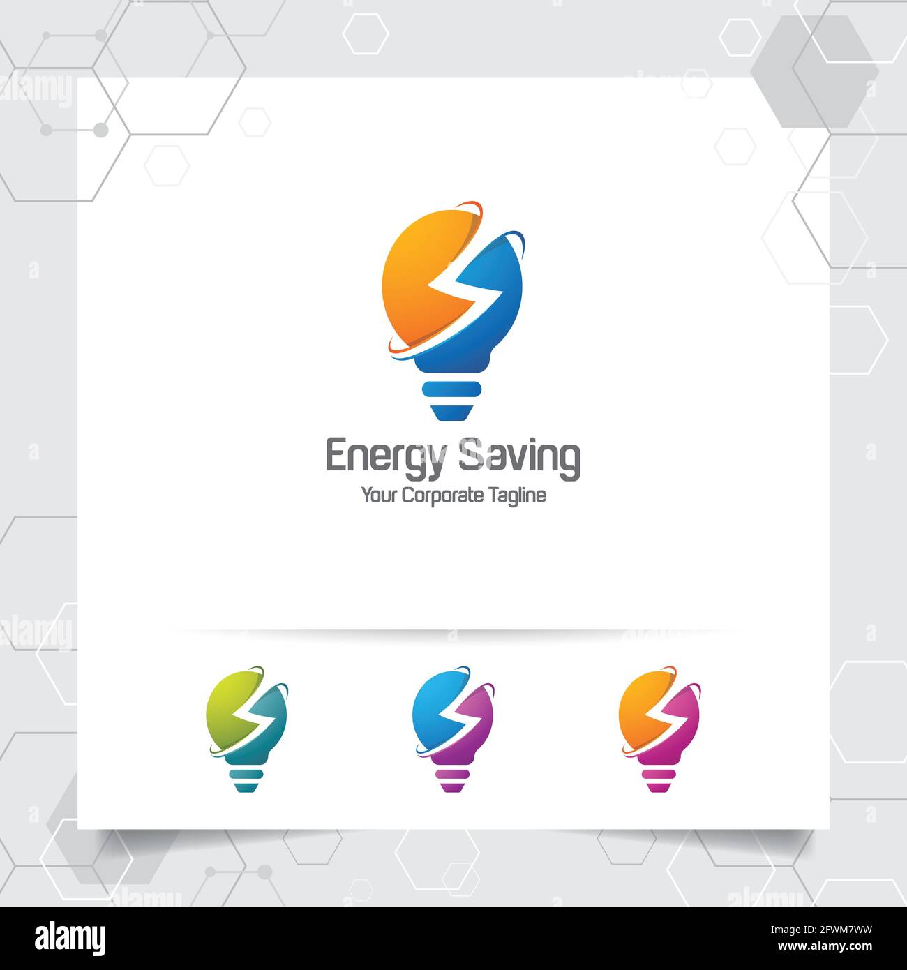 Electricity logo bulb design concept of electric symbol vector and lamp ...