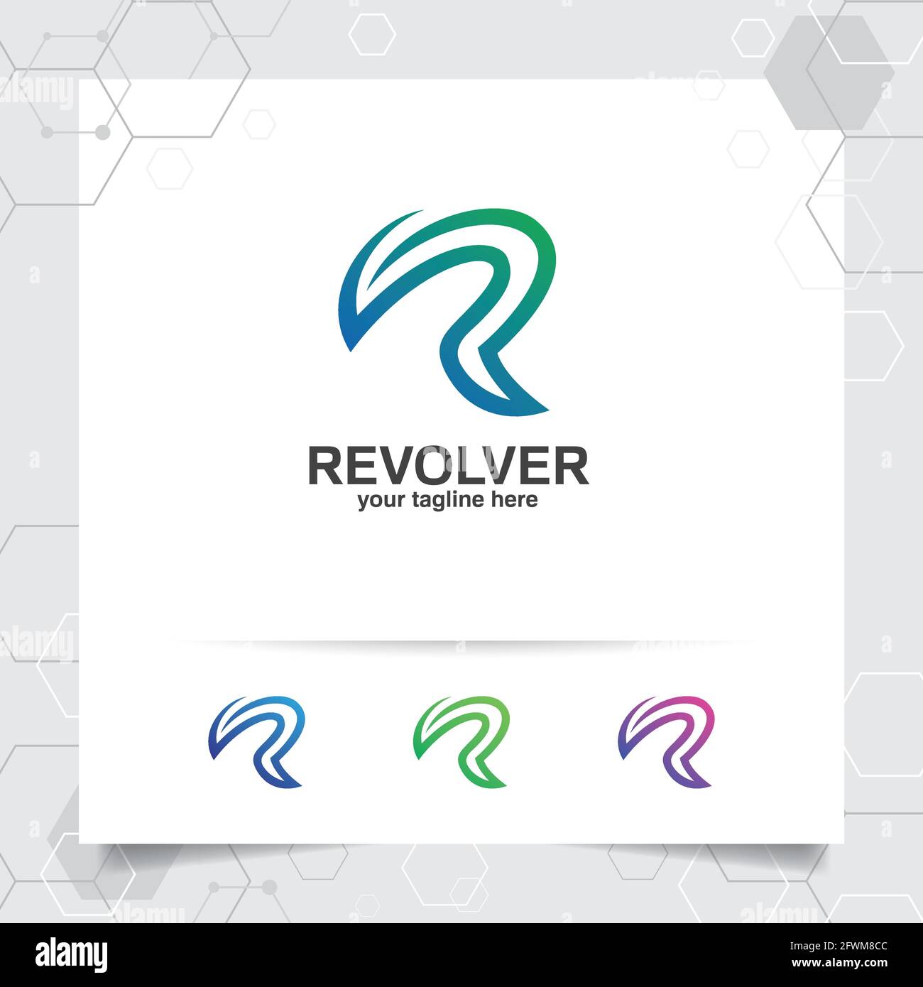 Business finance letter R logo design vector with a simple modern color ...