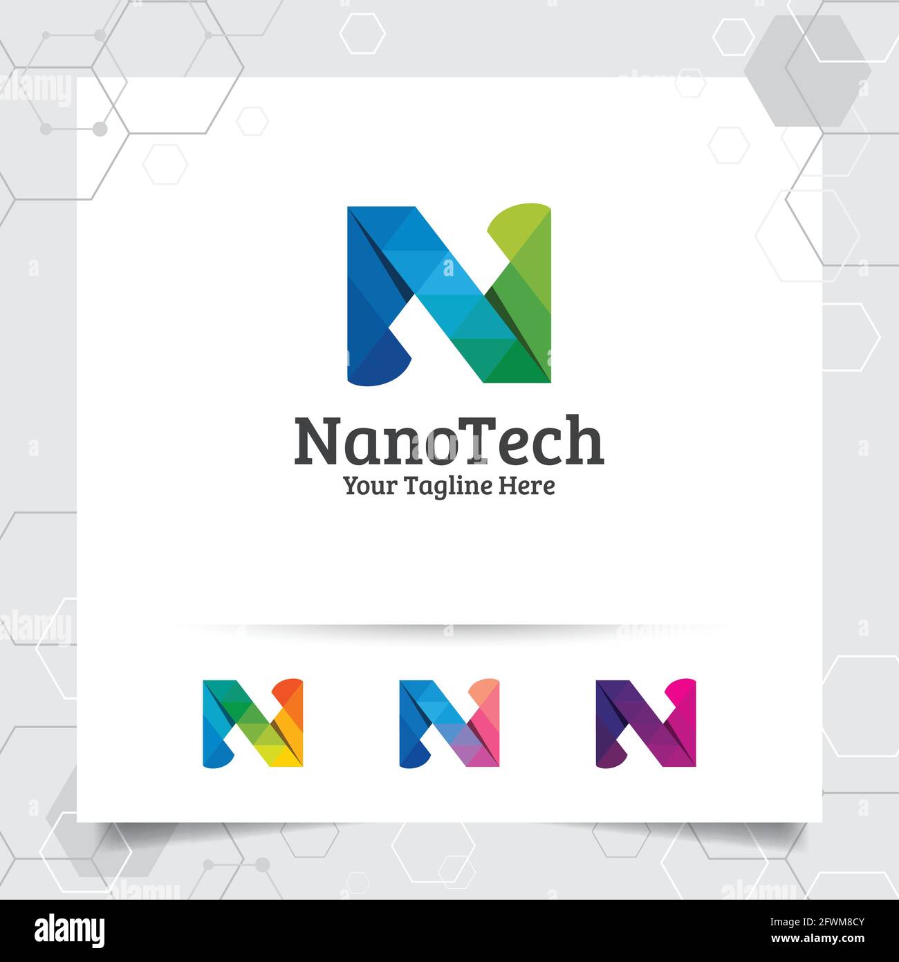 Digital logo letter N design vector with modern colorful pixel for ...