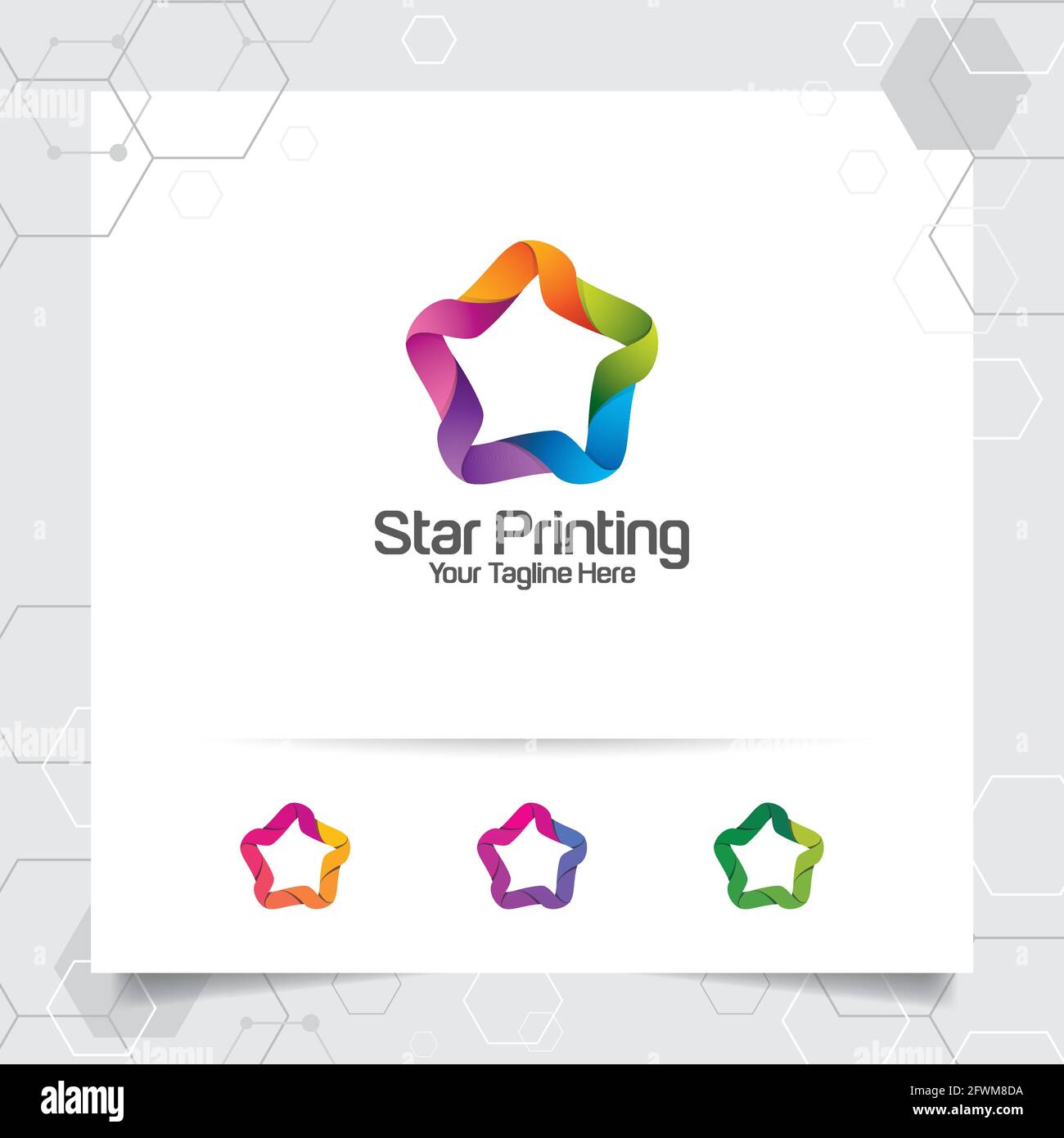 Star logo design concept of connected loop symbol , colorful star ...