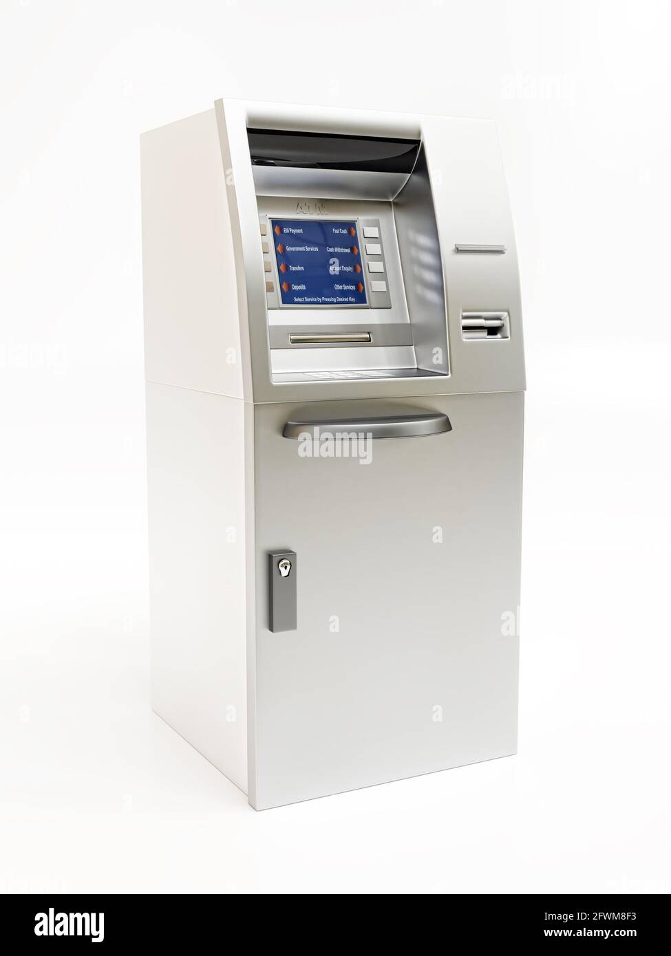 3D rendering of ATM machine model on white background Stock Photo - Alamy
