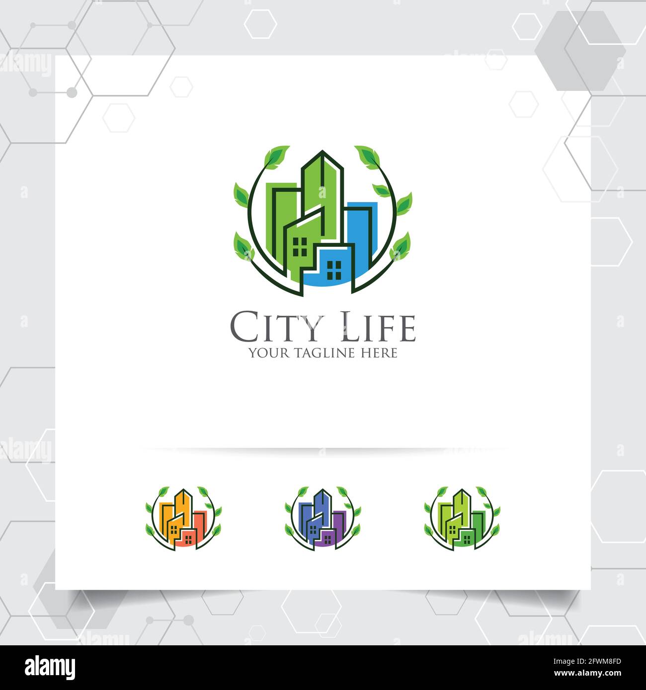 Green tree scape Stock Vector Images - Alamy