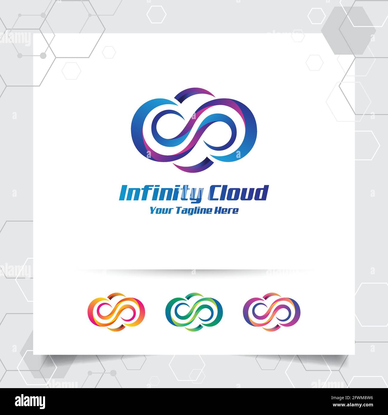 Cloud logo vector design with concept of cloud and colorful modern ...
