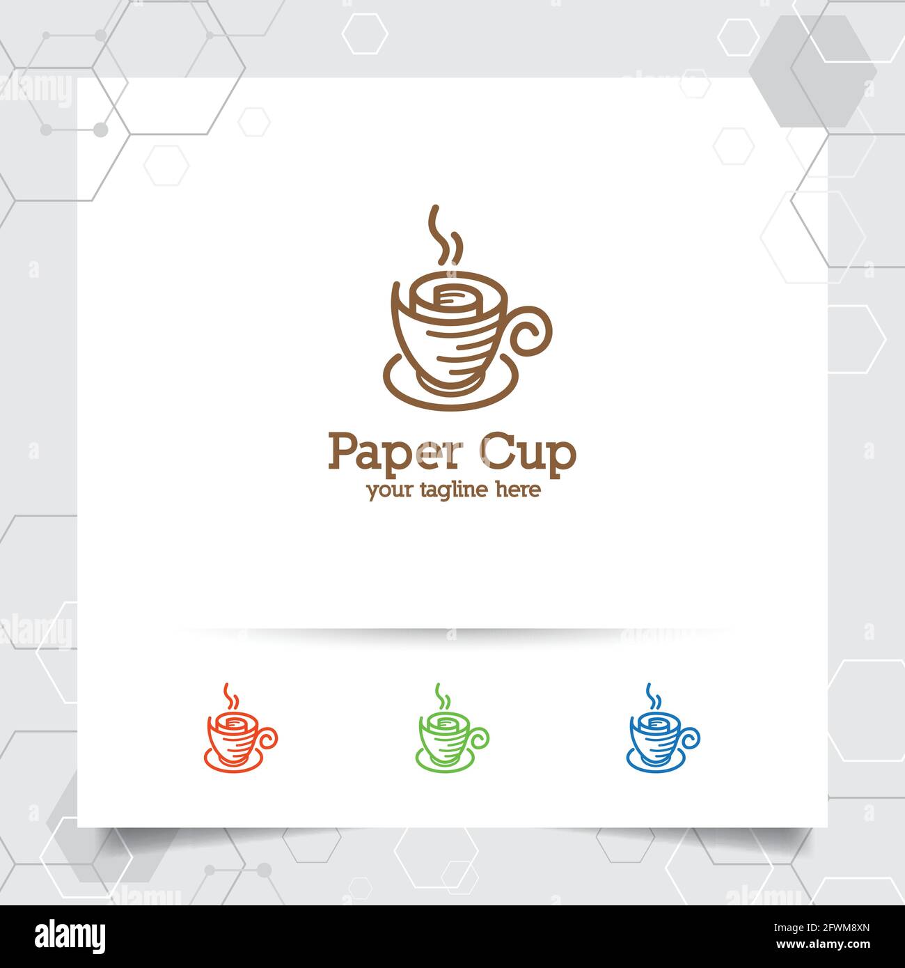 Coffee logo cup and mug vector design with concept of vintage retro ...