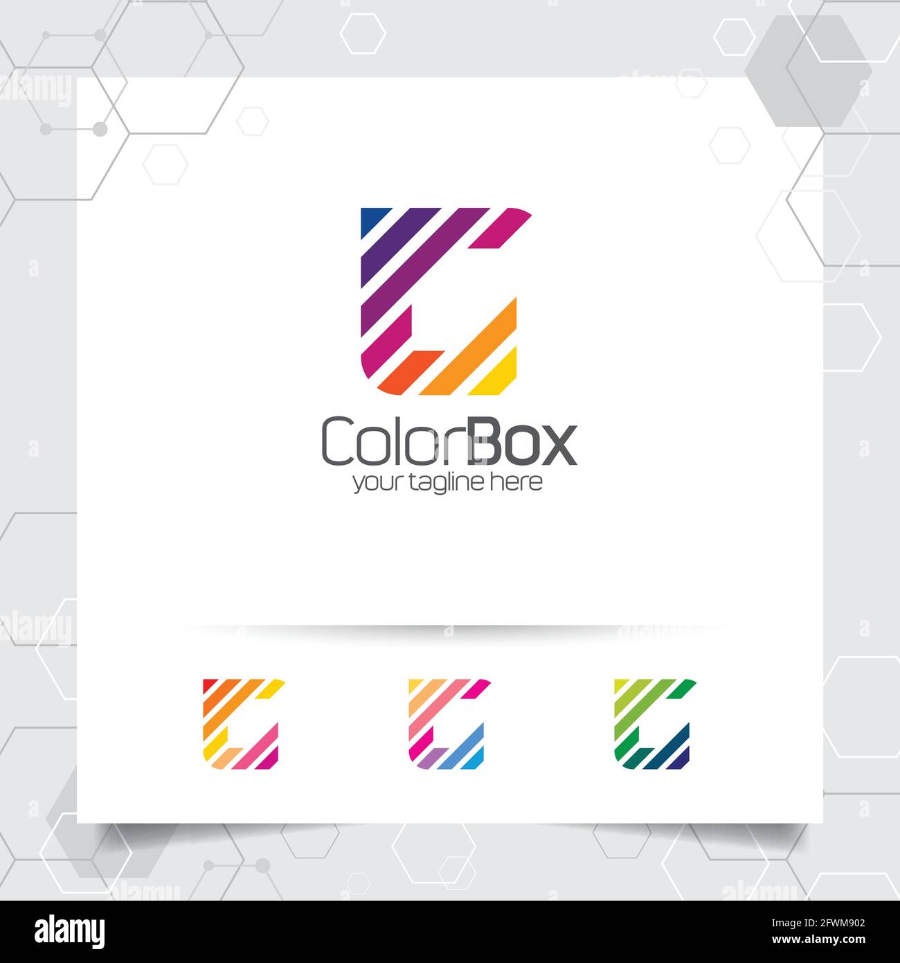 Digital logo letter C design vector with modern colorful pixel for ...